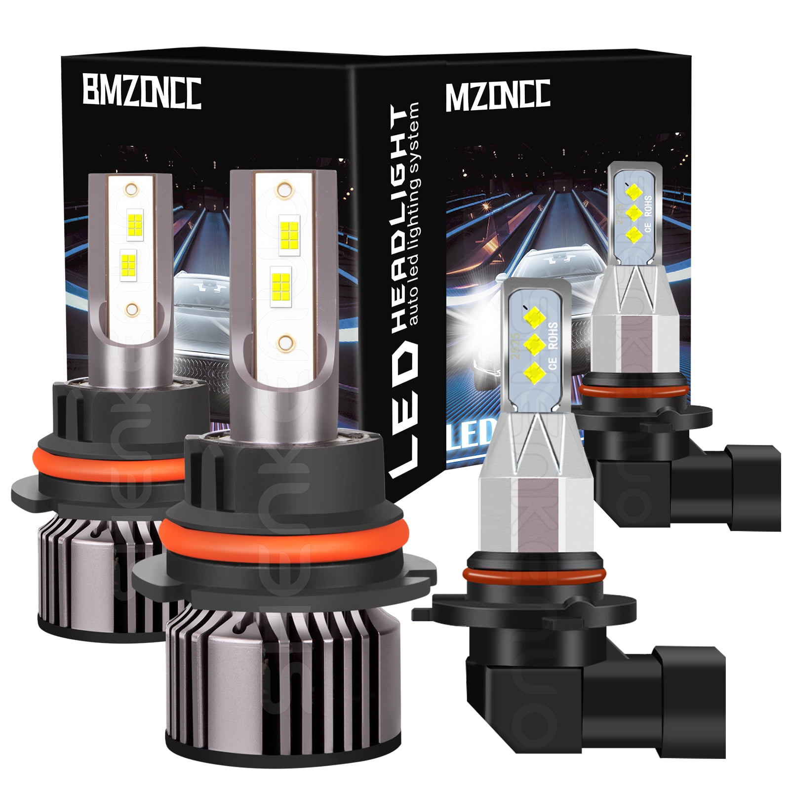 BMZONCC for Ford F150 1997-1998 Front LED Headlight Bulbs High Low Beam ...