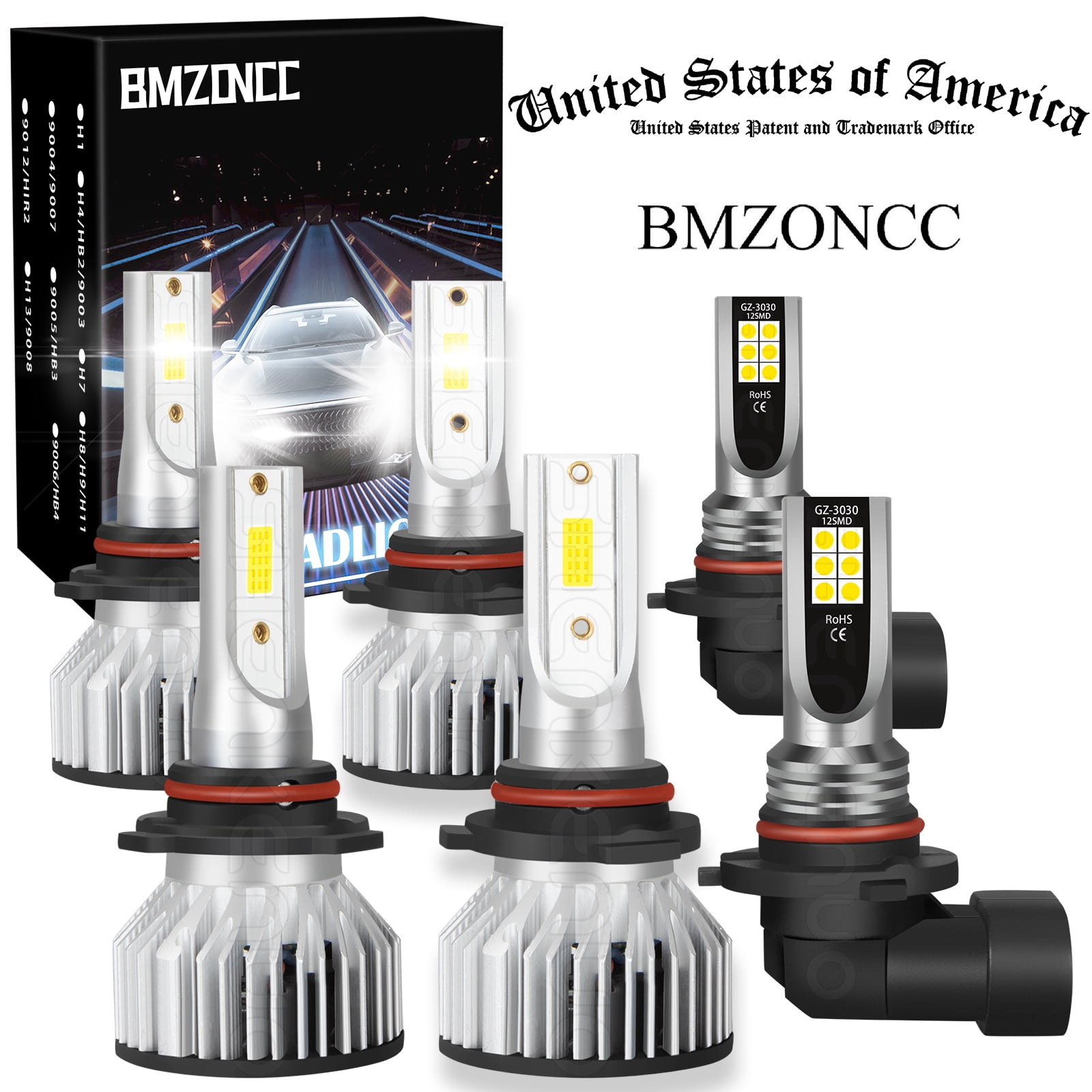BMZONCC for Jeep Commander 2006-2010 Front LED Headlights High Low Beam ...