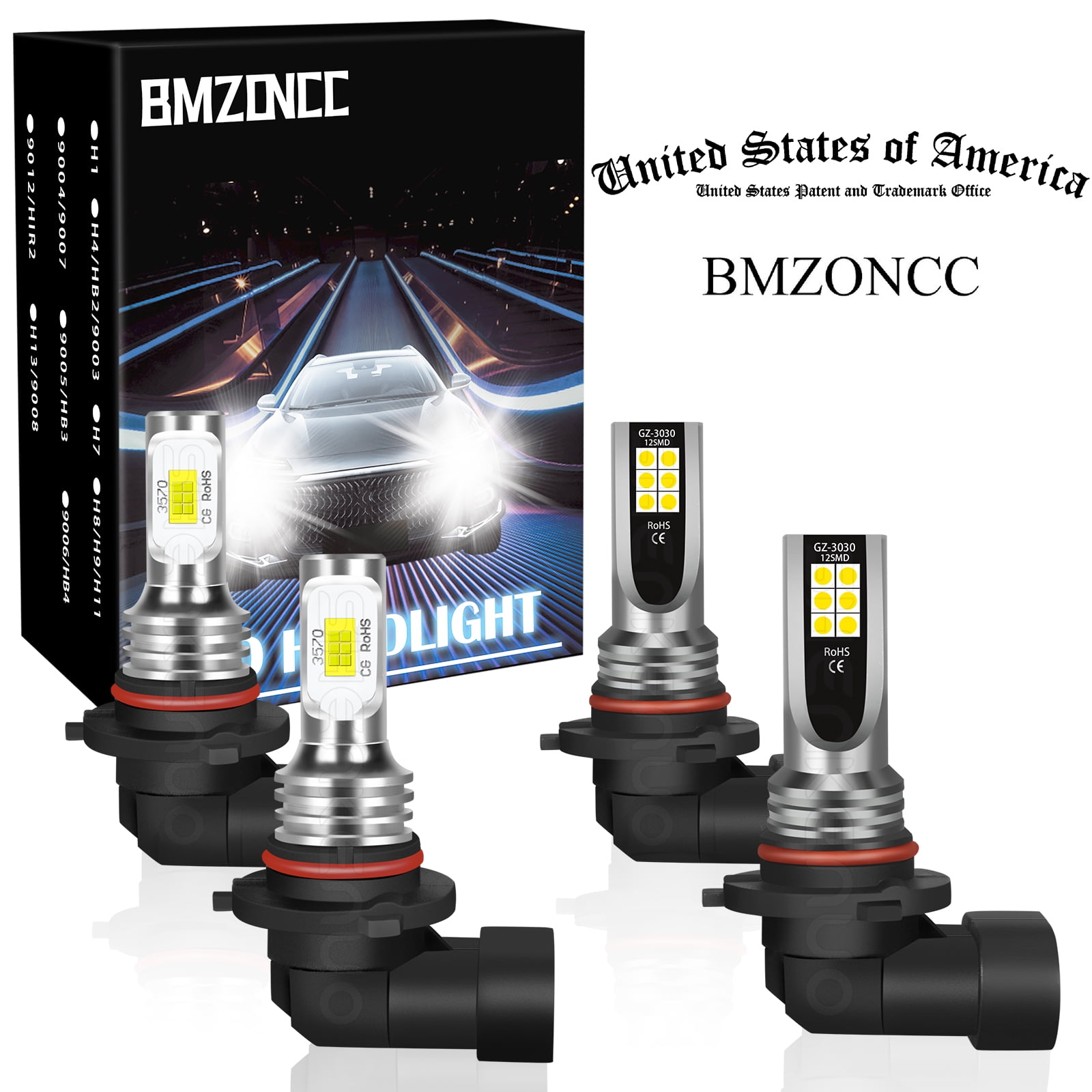 BMZONCC for Lexus LS430 2001-2006 9005 9006 LED Headlight Bulbs High ...
