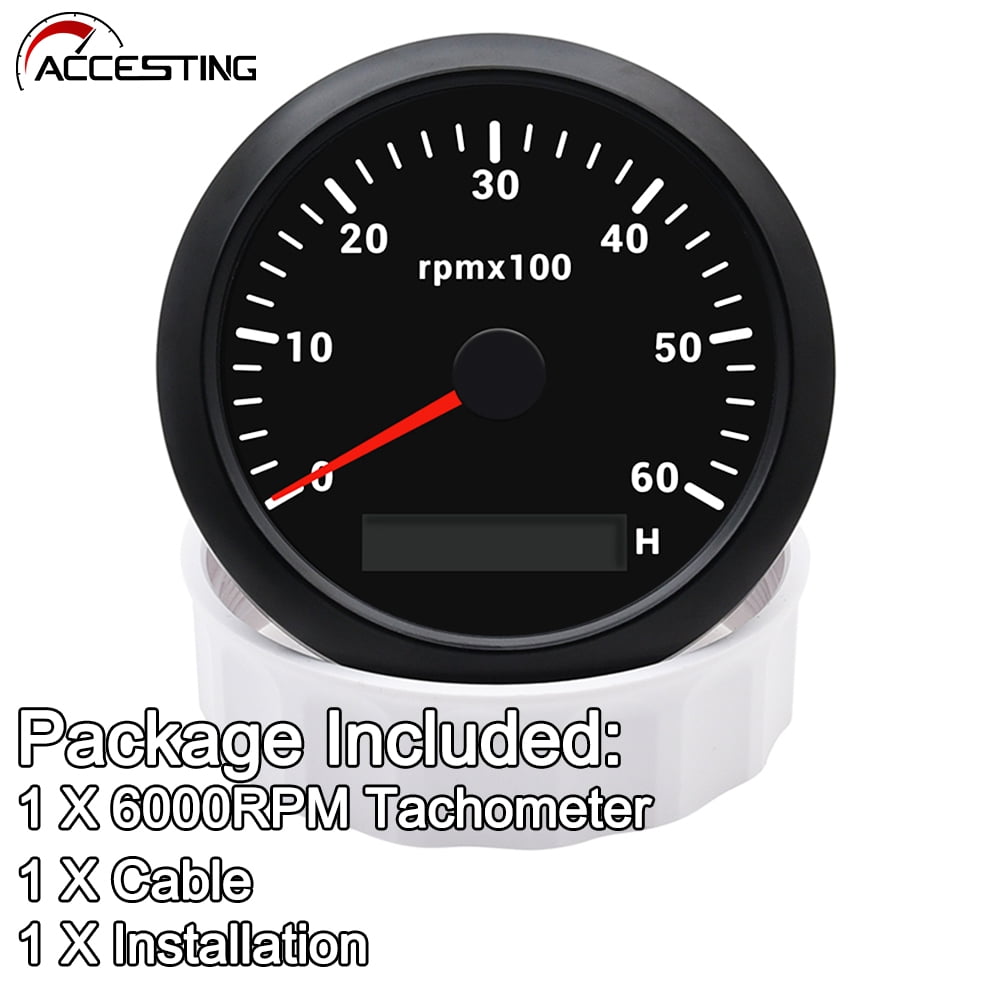 BN 6000 rpm meter-85MM Tachometer with LCD Hour Meter For Marine Boat ...