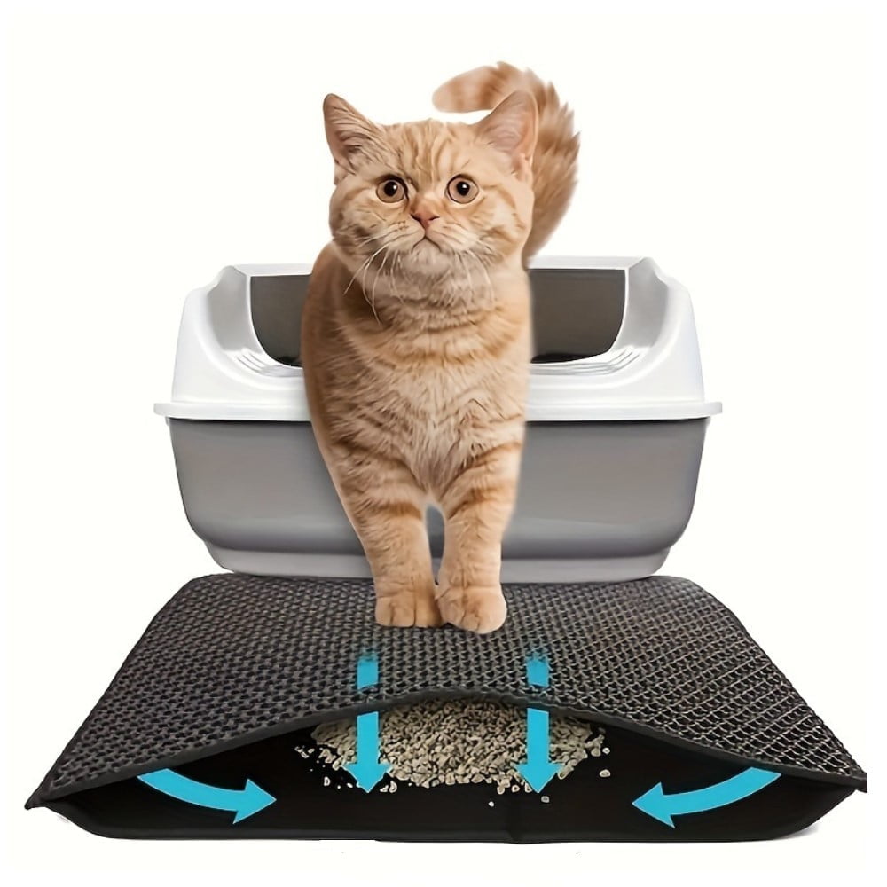 BN-LINK 17" x 23" Cat Litter Mat Trapping Match, Honeycomb Double Layer ...
