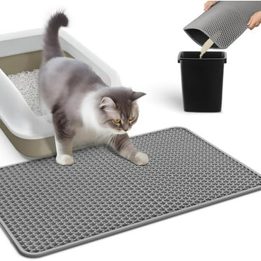 Double Layer Cat Litter Trapping Mat, Non-slip Waterproof Cat Cleaning ...