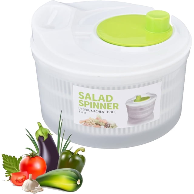 BN-LINK Large 3L Salad Spinner with Drying Drainer, Quick Multi-Use for ...
