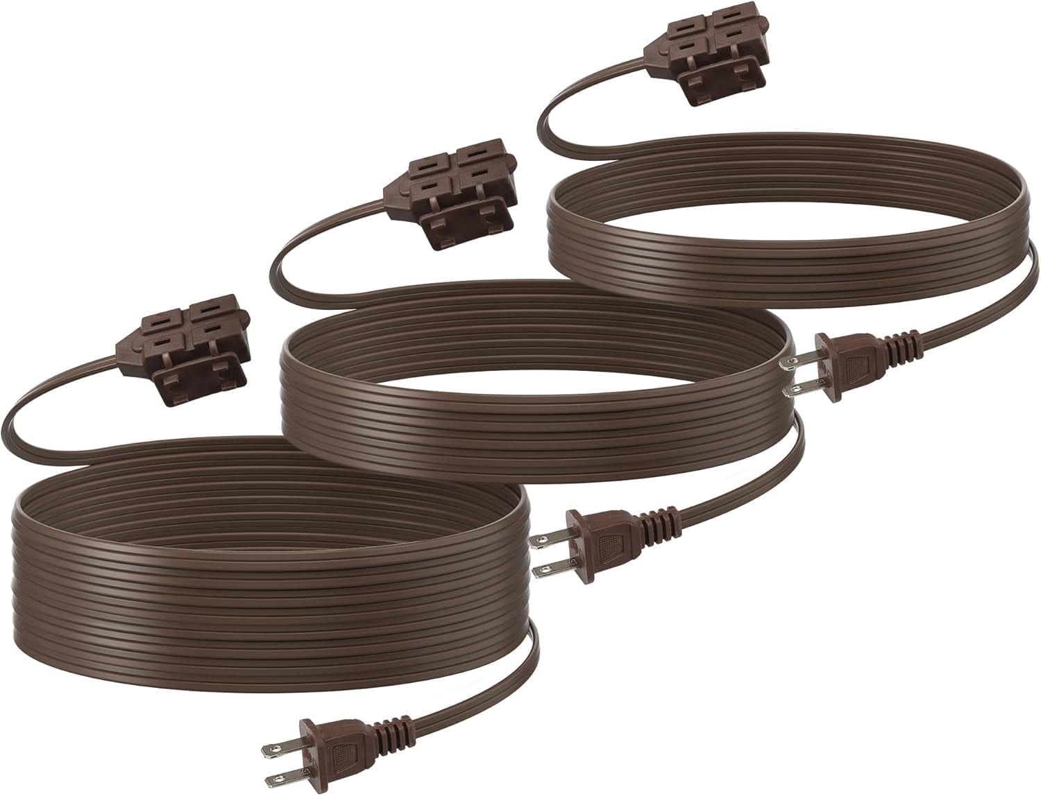 BN-LINK Indoor Extension Cord, Brown, 6/9/12 Ft, 3 Polarized Outlets ...