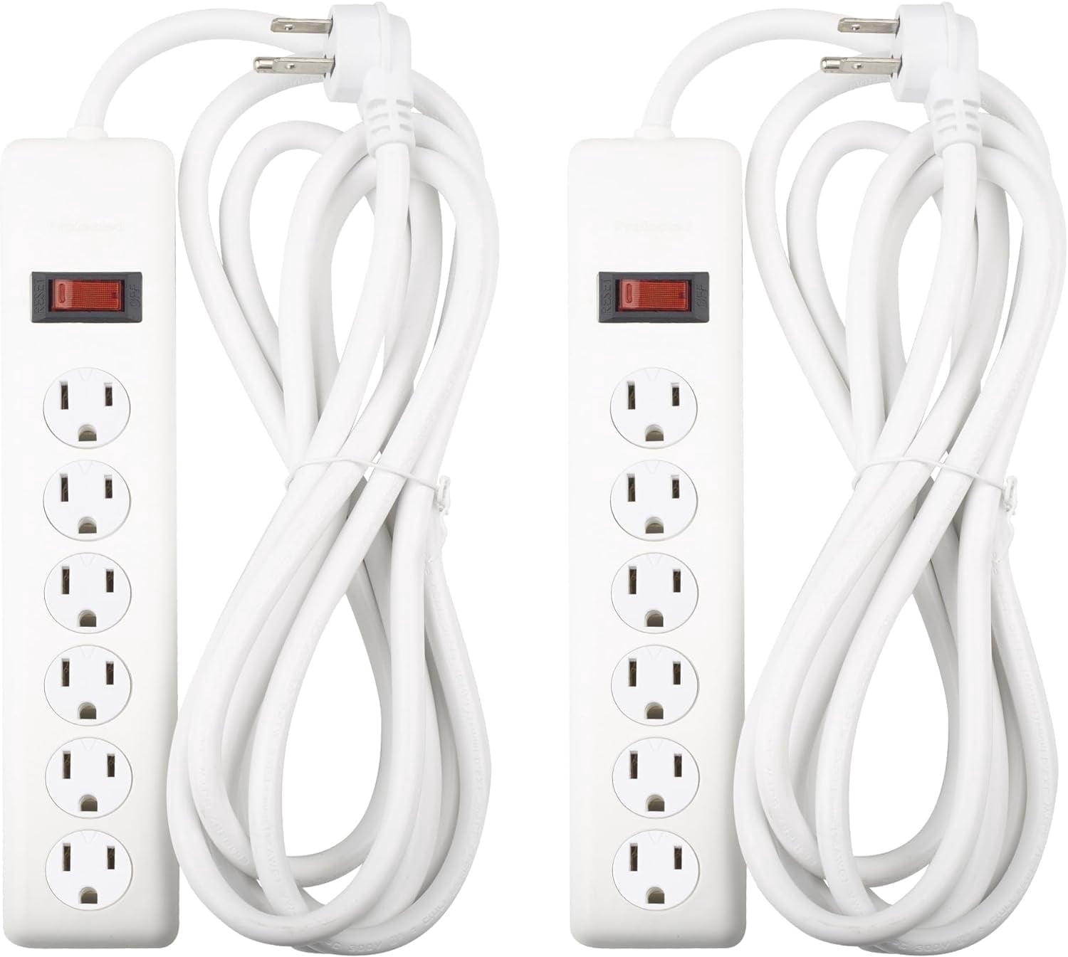 BN-LINK 6-Outlet Power Strip Surge Protector 2-Pack with Indoor Multi ...