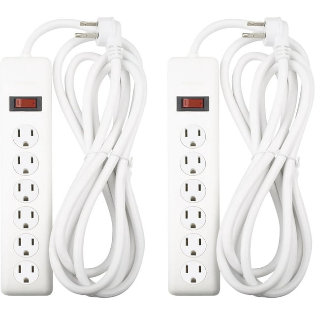 BN-LINK 6-Outlet Power Strip Surge Protector 2-Pack with Indoor Multi ...