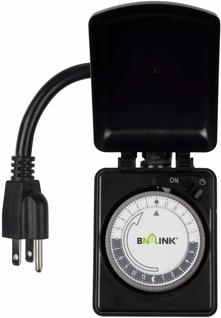 BN-LINK Compact Outdoor Mechanical 24 Hour Programmable Dual Outlet ...
