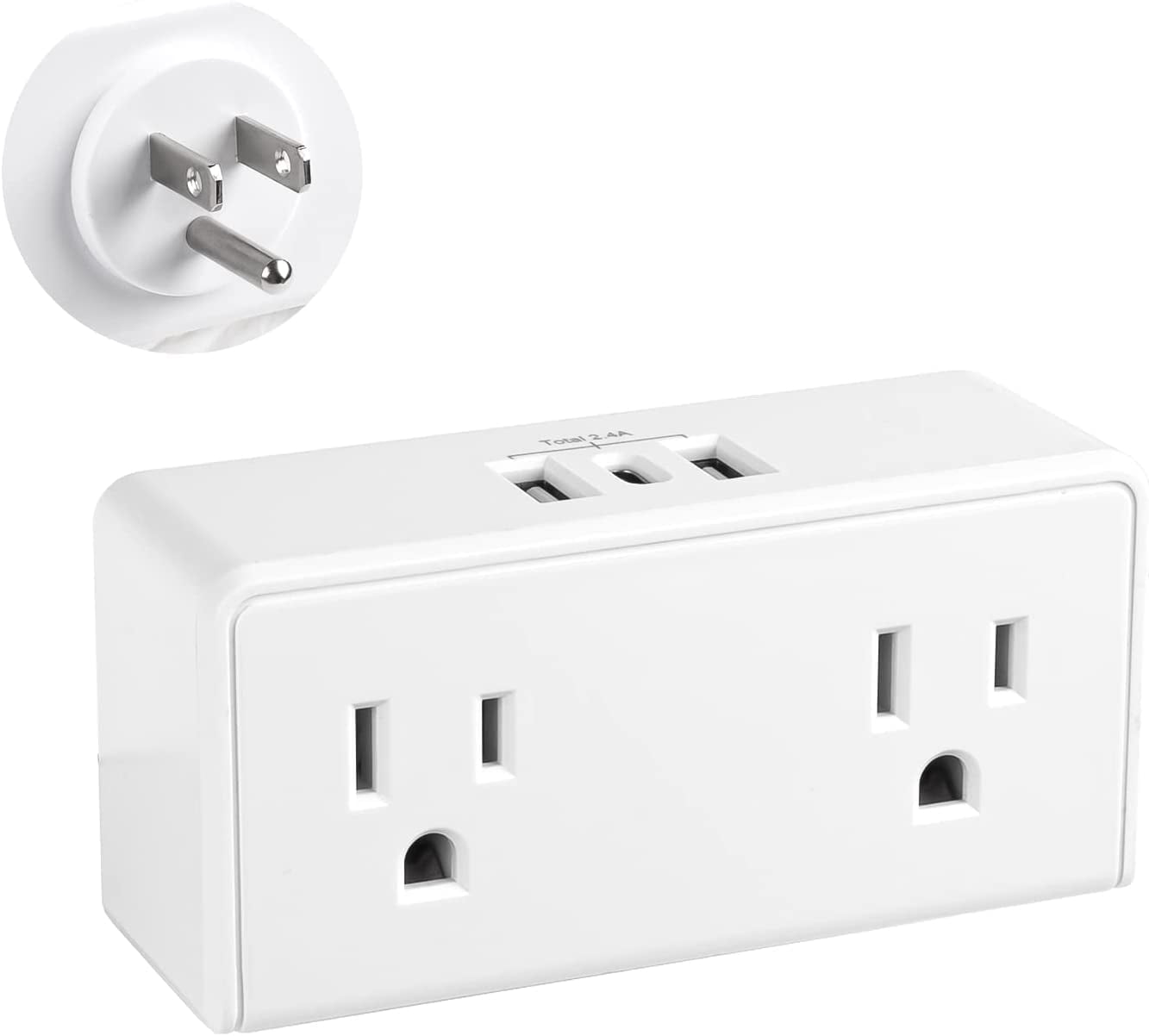 BN-LINK Outlet Extender with 2 USB A, 1 USB C, 2 AC Outlets, Ideal for ...
