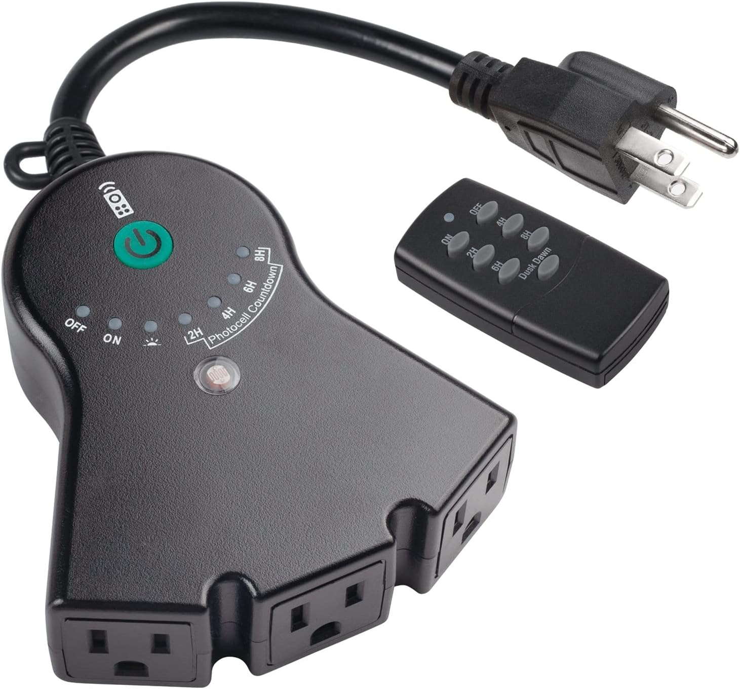 Woods 59746WD 24-Hour Automatic Photocell Remote Control Timer, 3 ...