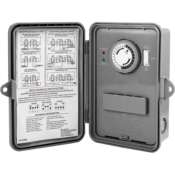 BN-LINK Pool Pump Timer, Outdoor 24 Hour Mechanical Timer, 2HP 40A Max ...