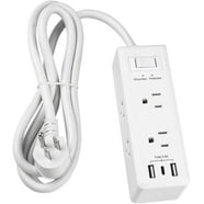 Presto Plug Outlet Extender, 2 USB Ports, 2 AC Outlets, 4ft Cord Small ...