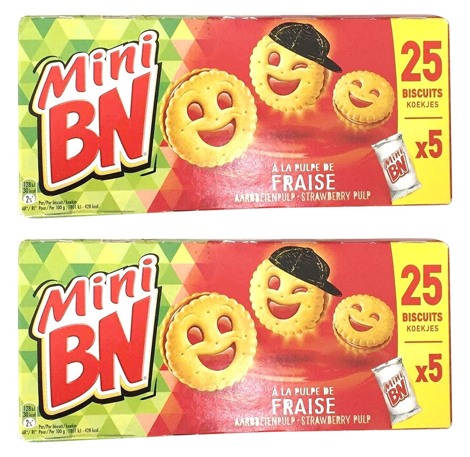 BN Mini Strawberry Biscuits From France 175g Pack of 2 - Walmart.com