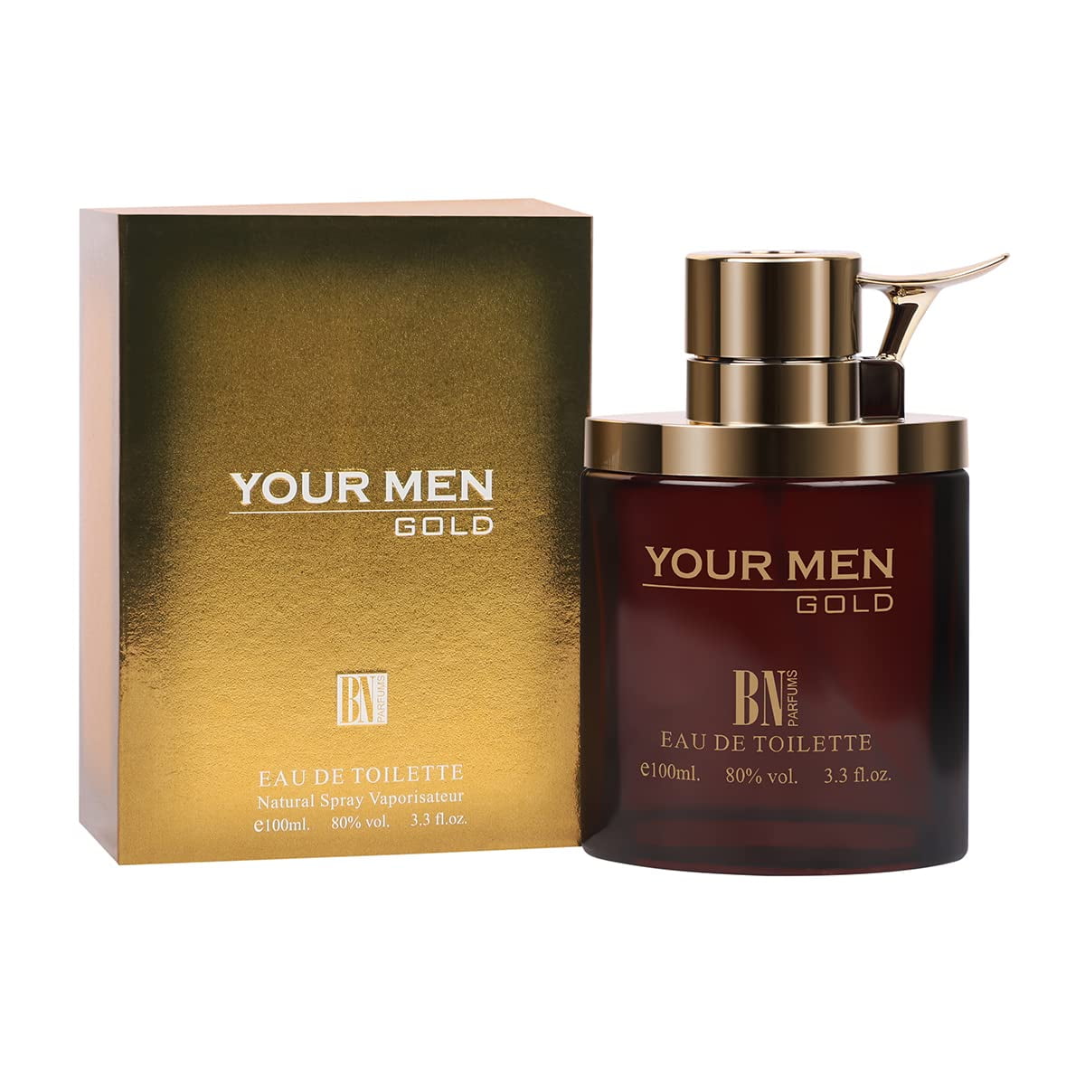 BN Parfums Your Men Gold Eau De Toilette For Men 100ml, 3.4 Fl.oz. | Long Lasting Soothing ...