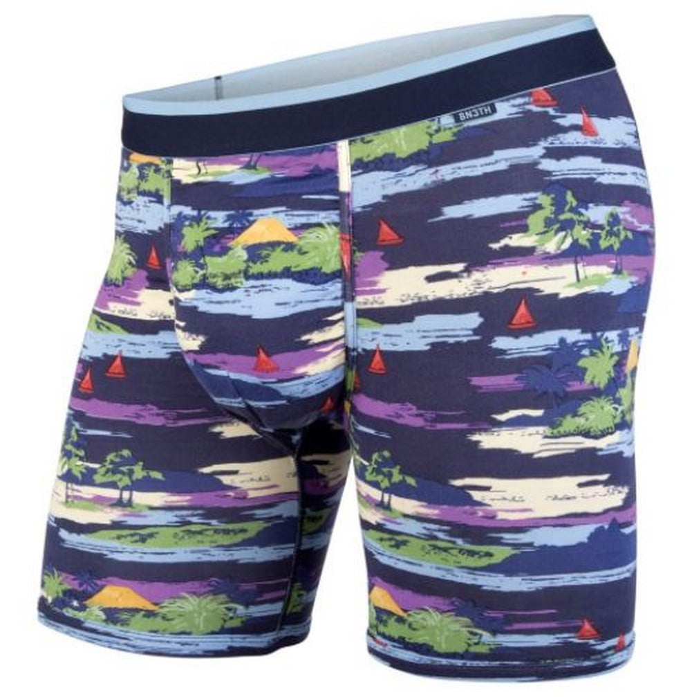 BN3TH Men's Classic Boxer Brief Underwear 3D Pouch MOBB (Maui Wowi Navy ...