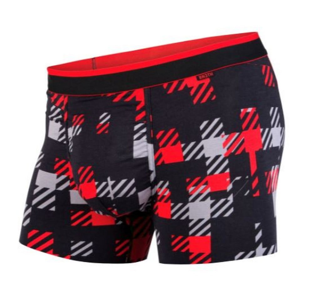 BN3TH Men's Team Plaid Trunk Brief Pouch Underwear 3.5" Inseam (Black ...
