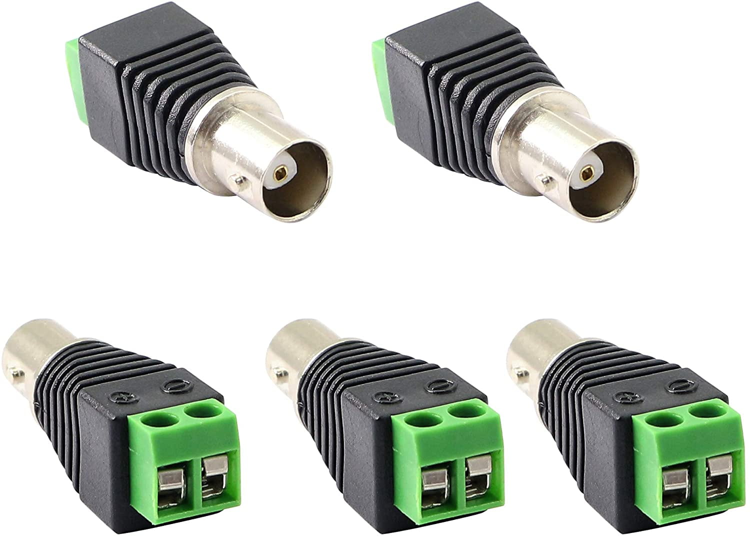 BNC Female Connector BNC to 2 Screw Terminal No Soldering Adapter for ...