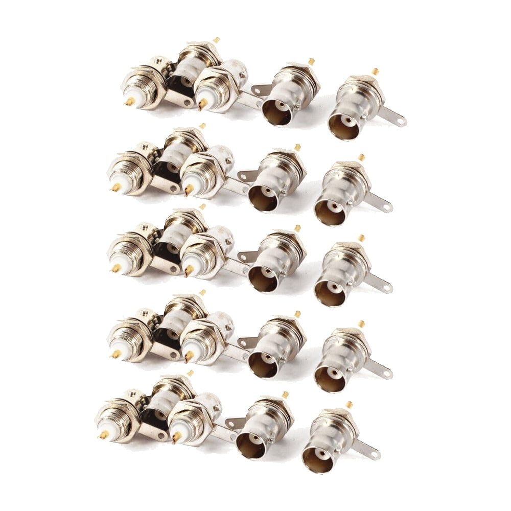 BNC Female Panel Mount Connector 25 Pcs BNC Chassis Female Nut Bulkhead ...