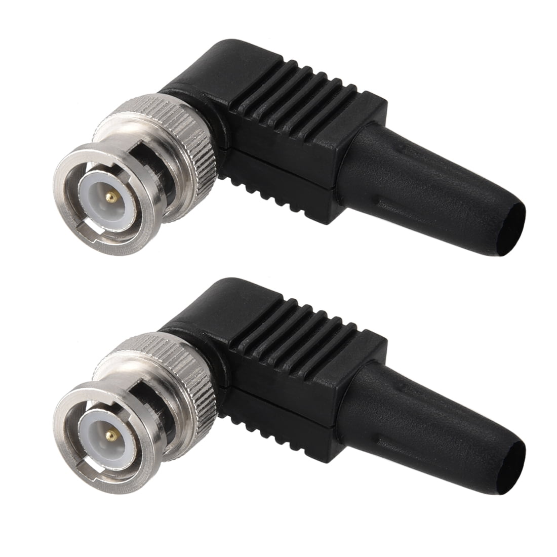 BNC Male Coaxial Connectors Screw-lock Terminal Brass Right Angle ...