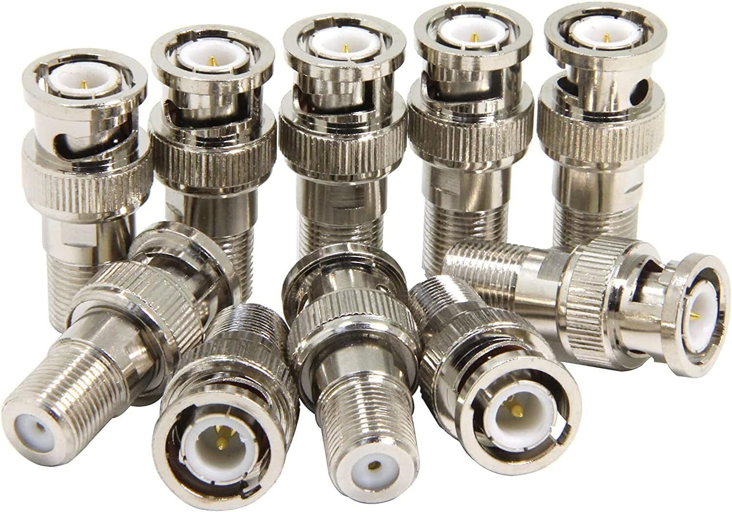 BNC Male Plug To F-Type Female Jack RF Coaxial Adapter F to BNC 1/2/5/10 Pcs - Walmart.com