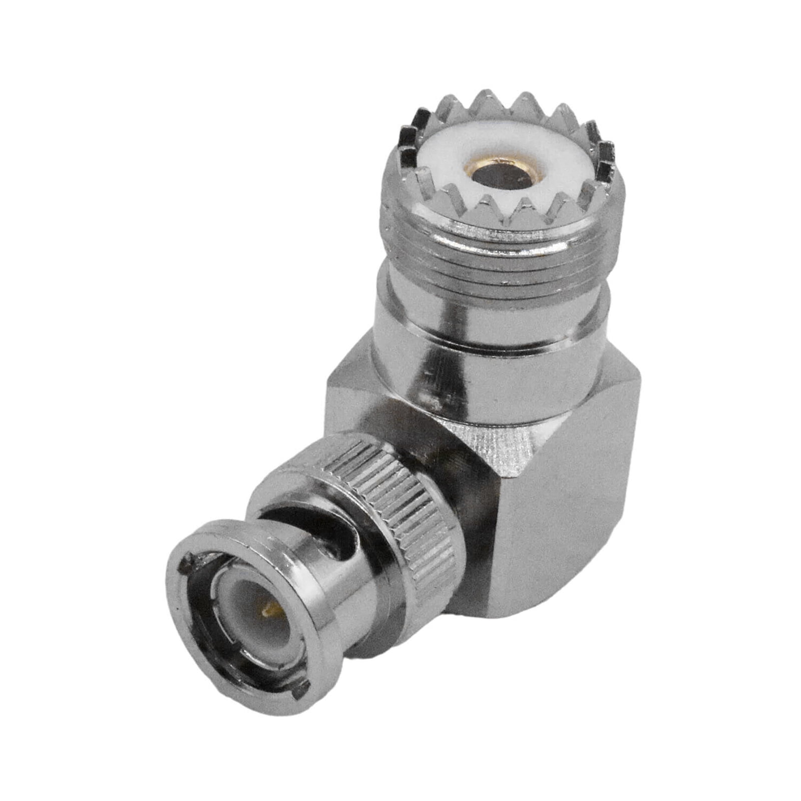 BNC Male Plug to UHF SO239 Female Jack Right Angle 90° RF Coax ...