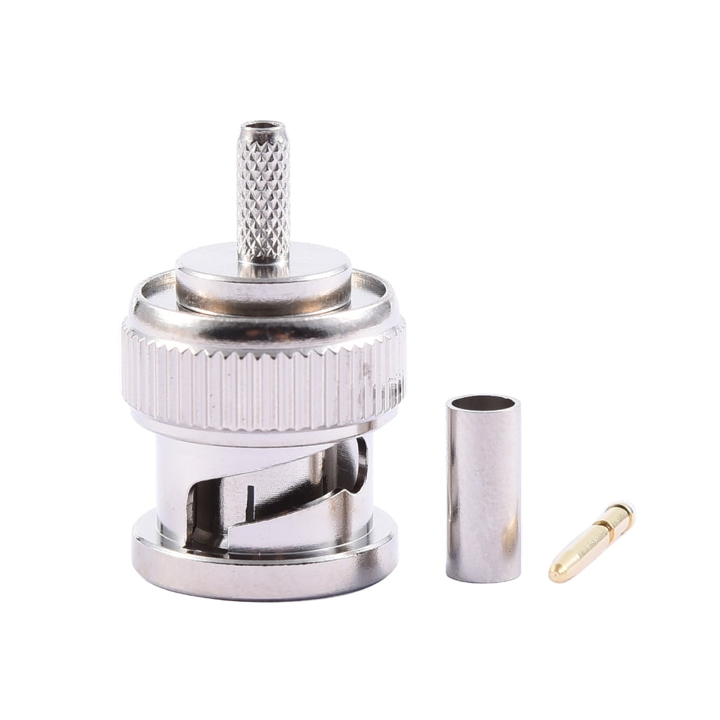 BNC Male Straight Crimp BNC-C-J1.5 Radio Frequency Coaxial Connectors Antennas Adapter for Male ...