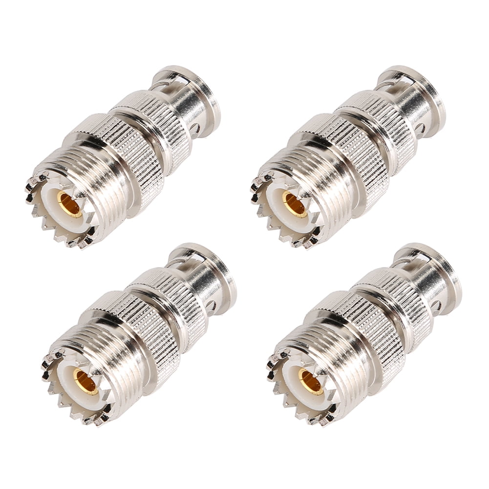 BNC Male to UHF Female RF Coaxial Cable Adapter, 4-Pack Coaxial ...