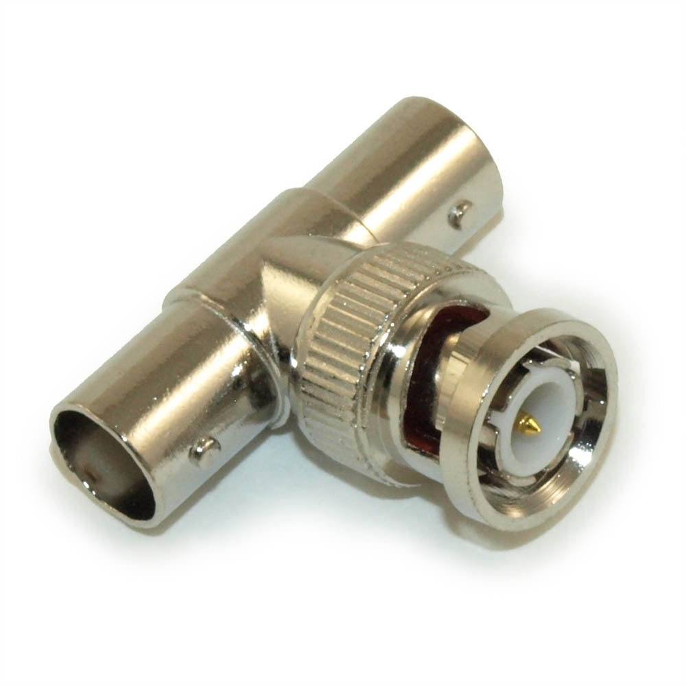 BNC T-Connector Adapter, Female-Female-Male, Nickel Plated - Walmart.com