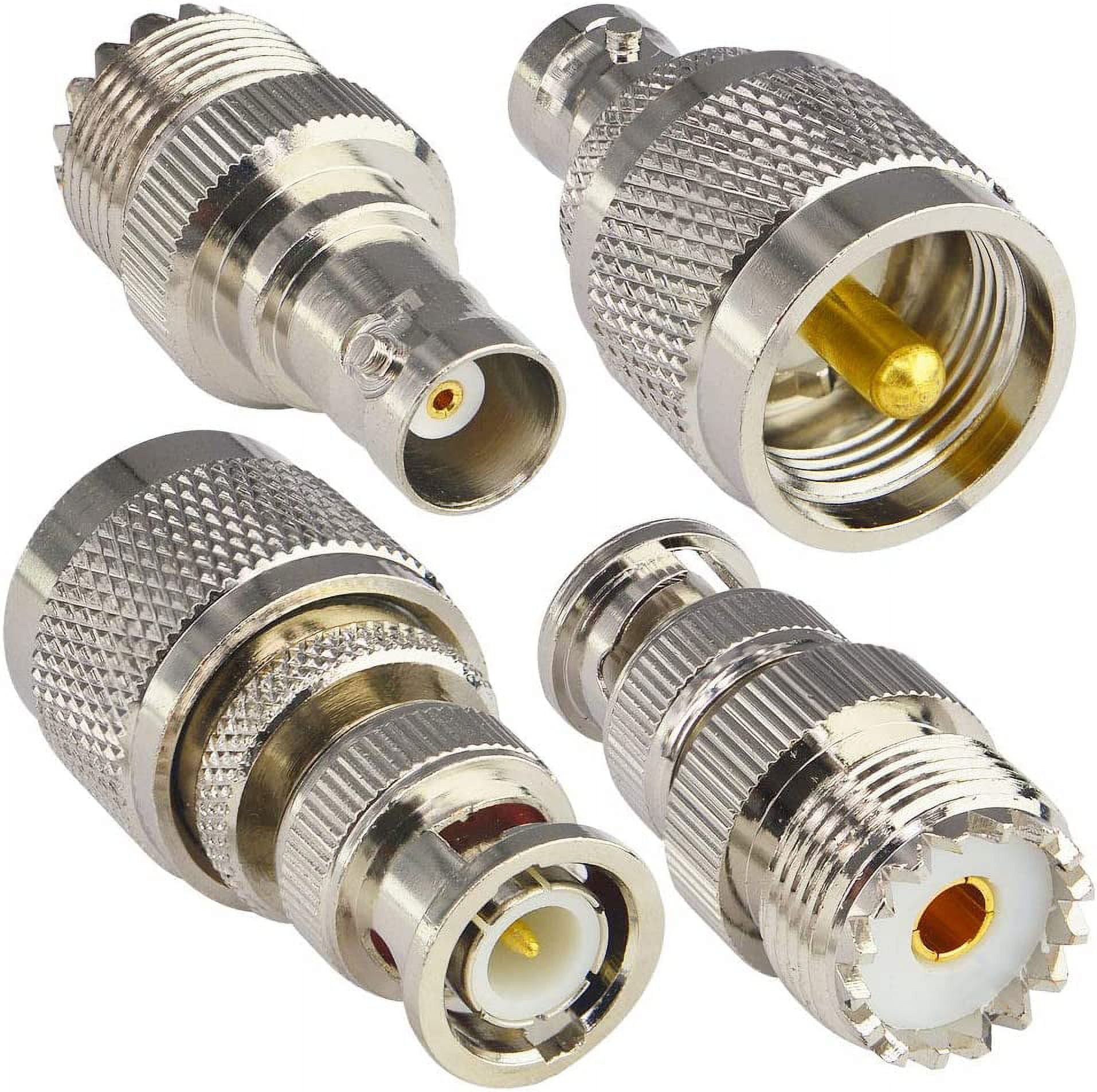 BNC to UHF 4 Type RF Connector Kit Coaxial BNC Male Female to UHF Male ...