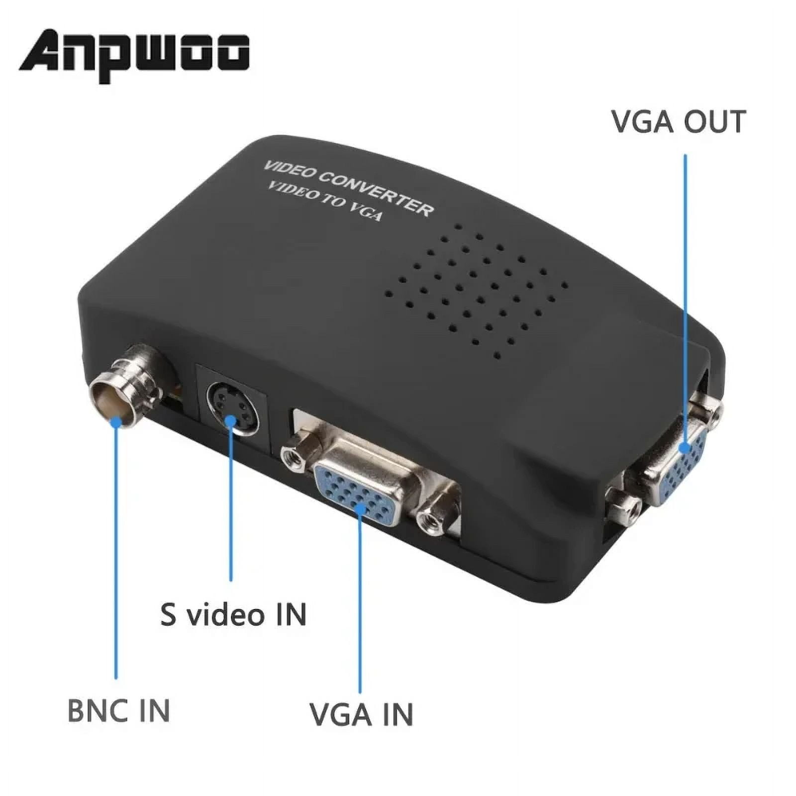 BNC to VGA Video Converter AV to VGA CVBS S video Input to PC VGA Out ...