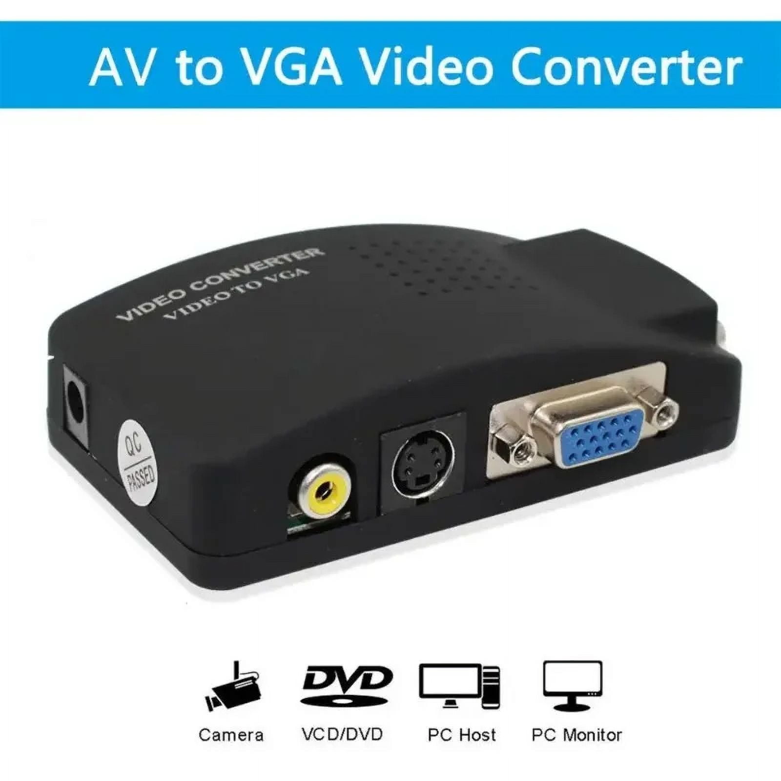 BNC to VGA Video Converter AV to VGA CVBS S video Input to PC VGA Out ...