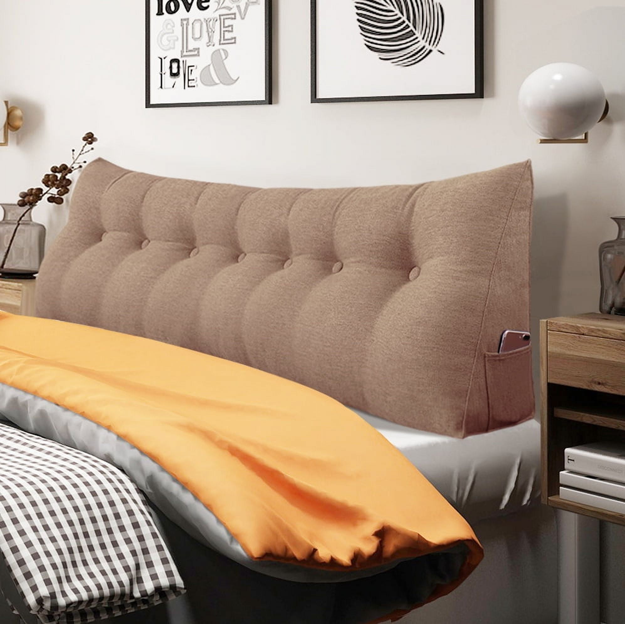 Rounuo Headboard Pillow Wedge King Size Large Bolster Pillow for Bed ...