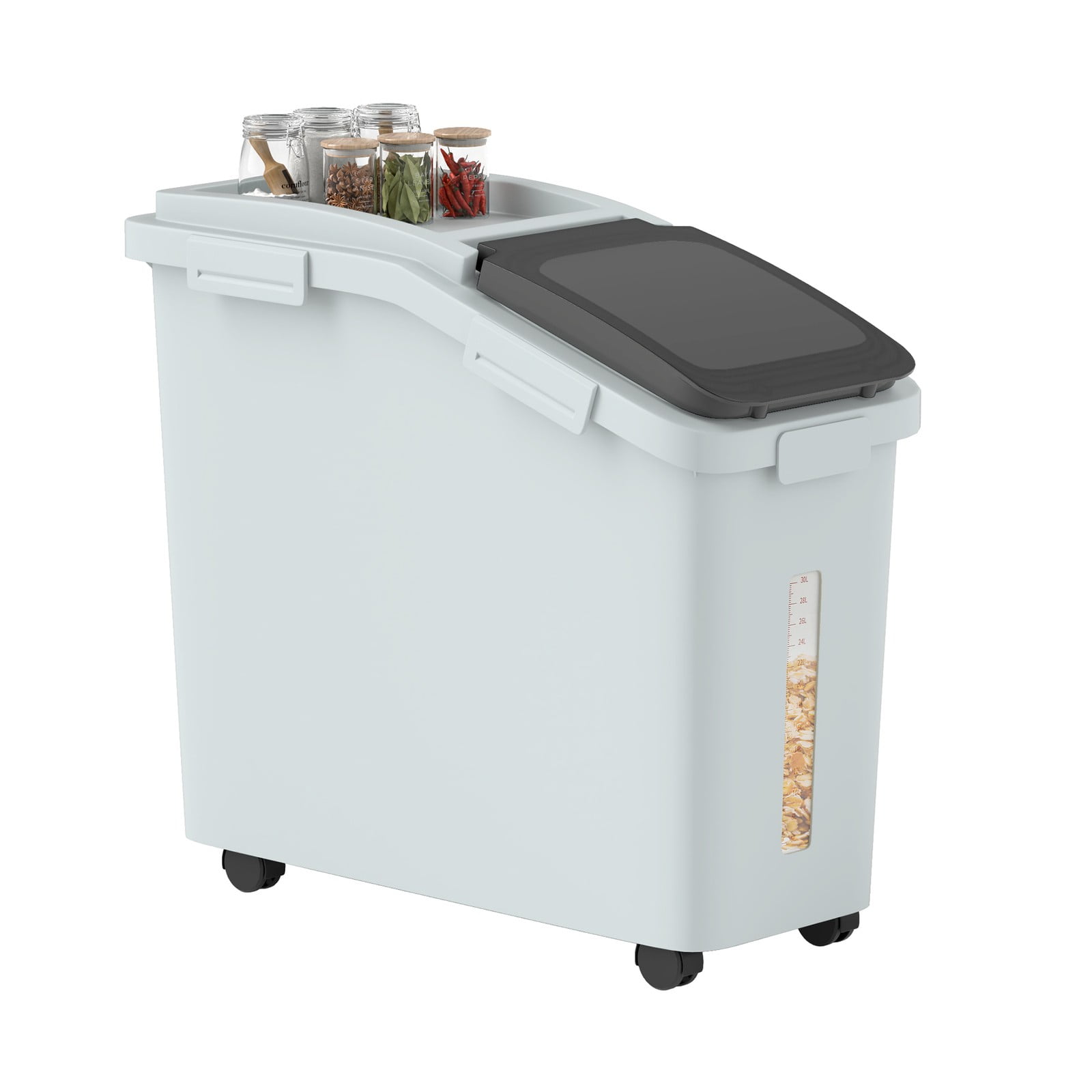 BNDFTF 11.4Gal Ingredient Storage Bin, Commercial Rice Container with ...