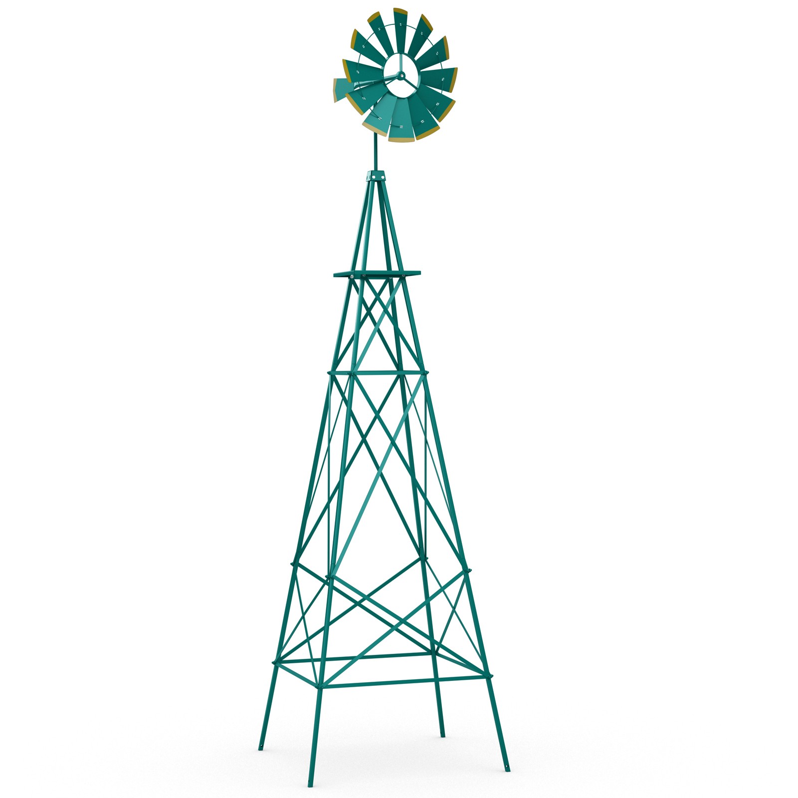 BNDFTF 8-foot outdoor decoration windmill metal courtyard wind ...