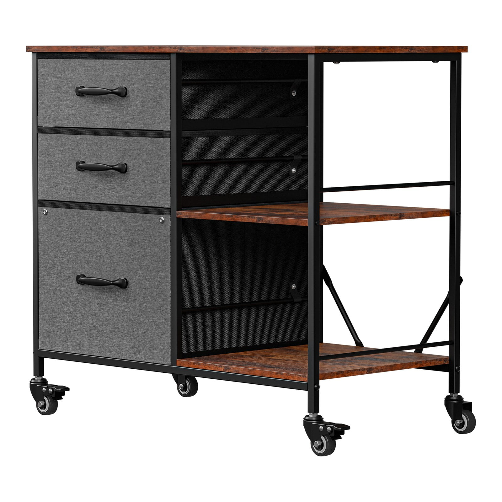BNDFTF Mobile File Cabinet - P2 Particleboard + Steel Frame + Non-Woven ...