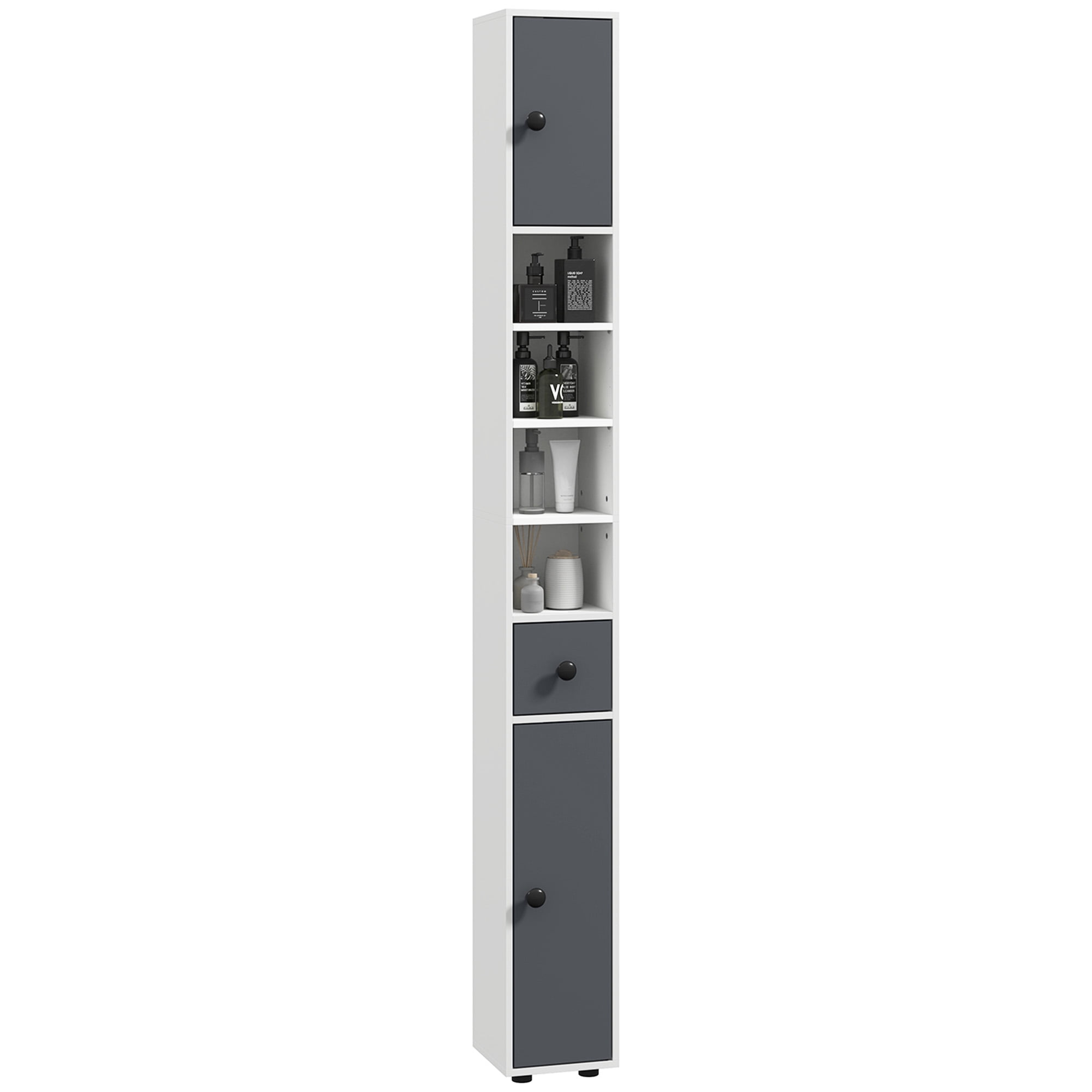 BNDFTF narrow bathroom storage cabinet with 4 layers of open shelves ...