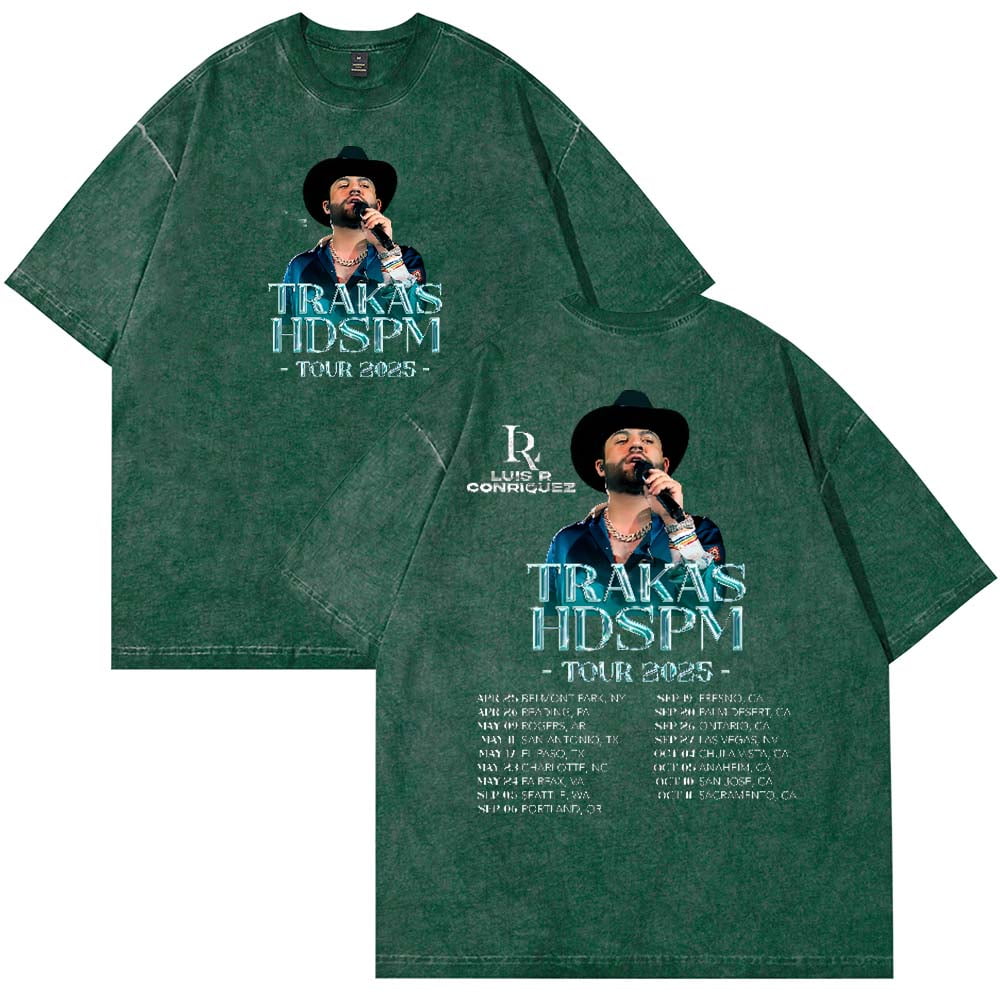 BNGKauyexdc Luis R Conriquez Trakas HDSPM Tour T-Shirt Cotton Tee green ...