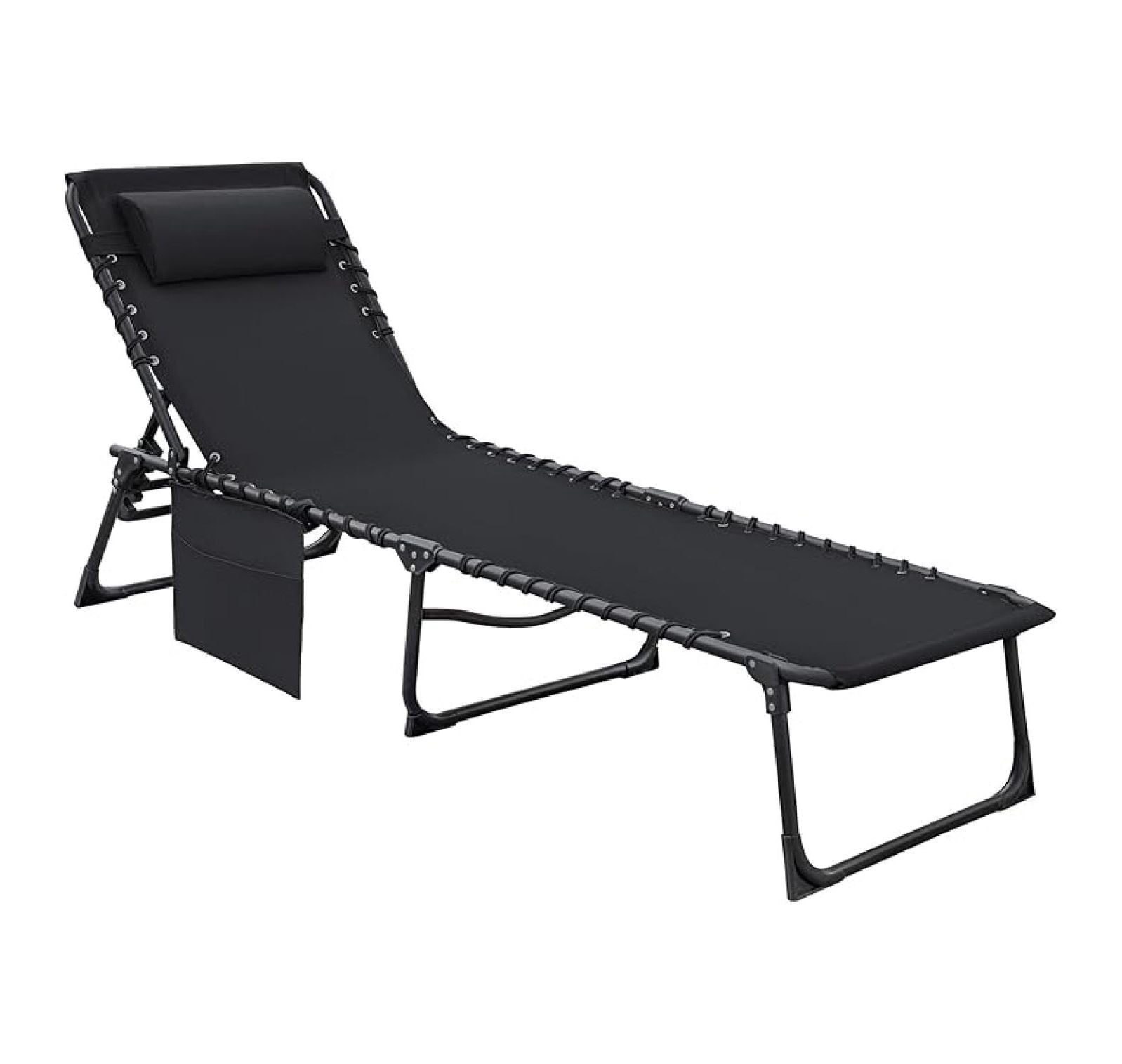 BNHHYYNB Foldable Chaise Lounge Chair 5-Position Adjustable, Tanning ...