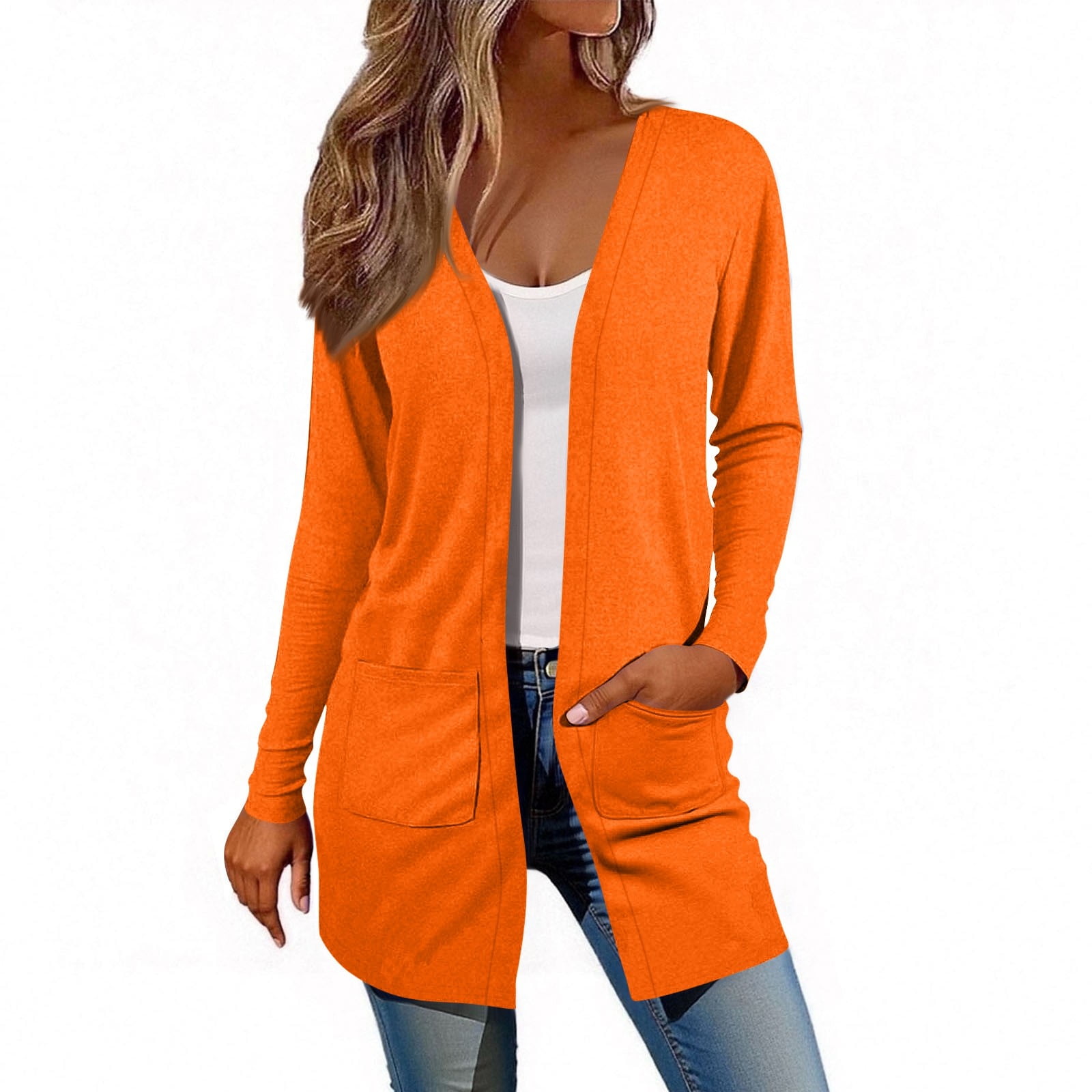 BNI Women's Long-Length Tops Open Front Knitted Soft Comfortable Solid ...