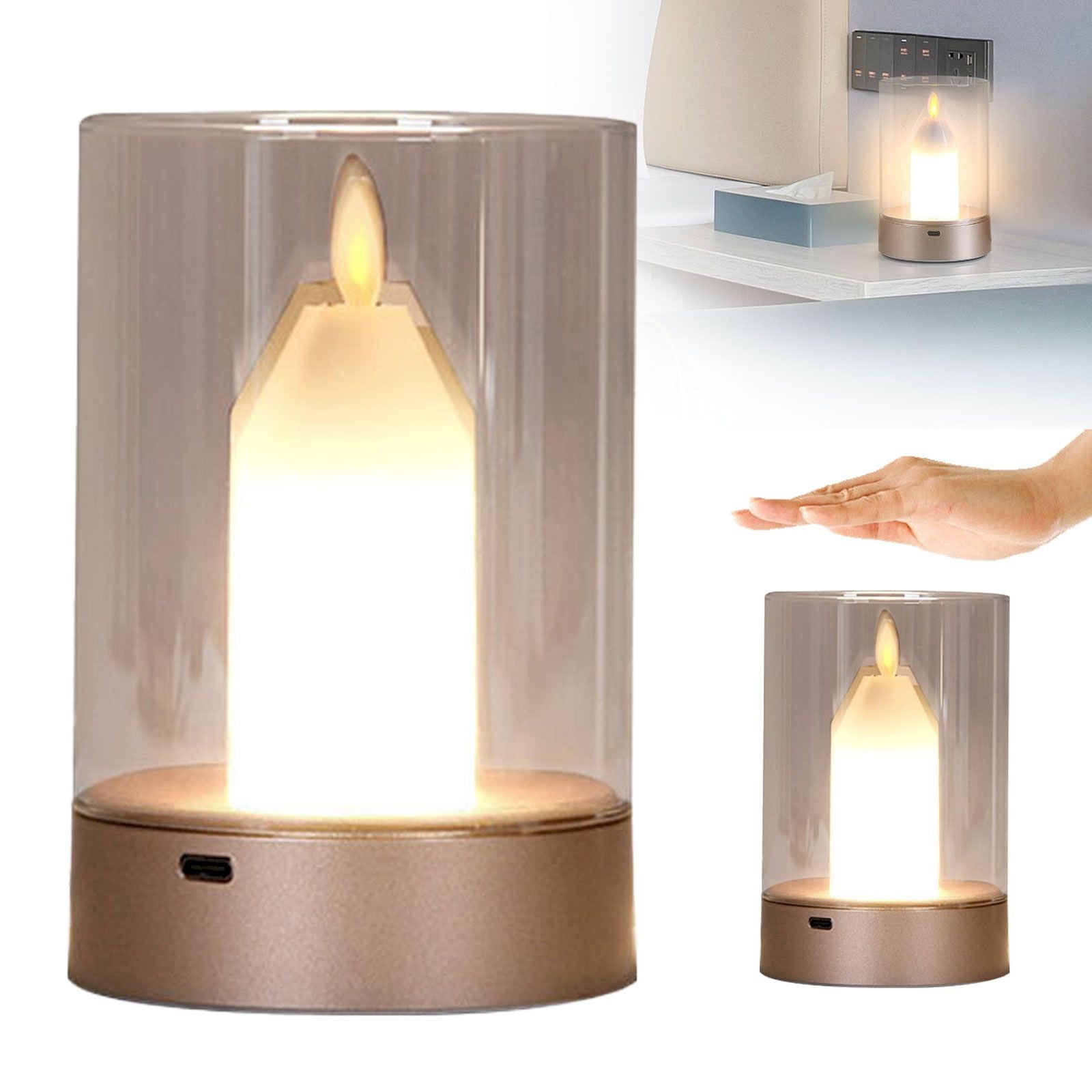 BNIXIREN Small Cordless Gesture Sensor Control Night Light Lamp With ...