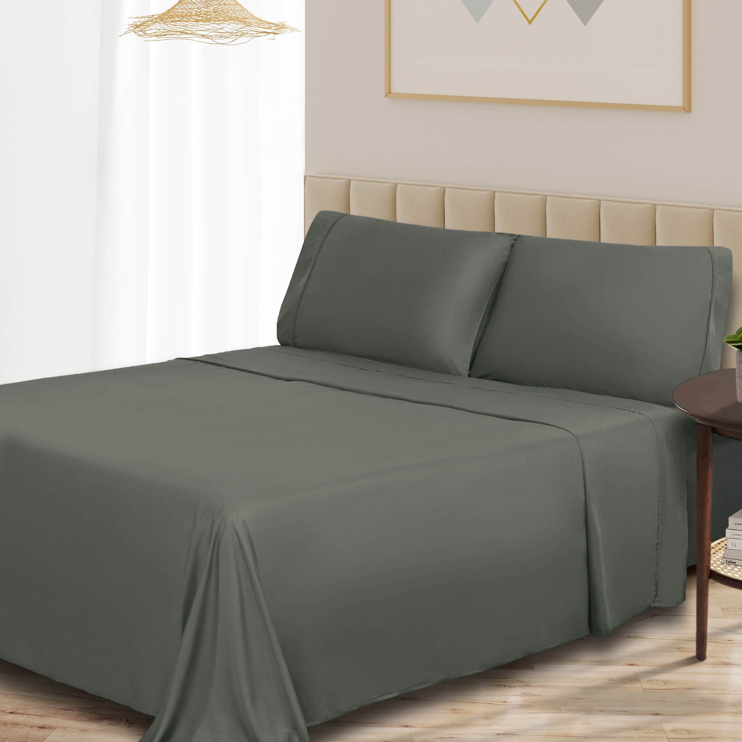 BNM 300 TC Rayon From Bamboo Sheet Set, Twin, Grey - Walmart.com