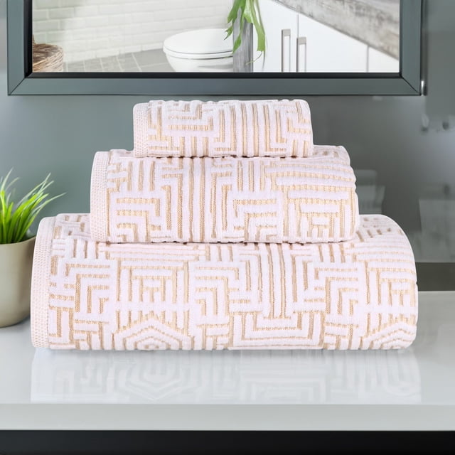 BNM Cotton Modern 3 Piece Bathroom Towel Set, Gold - Walmart.com