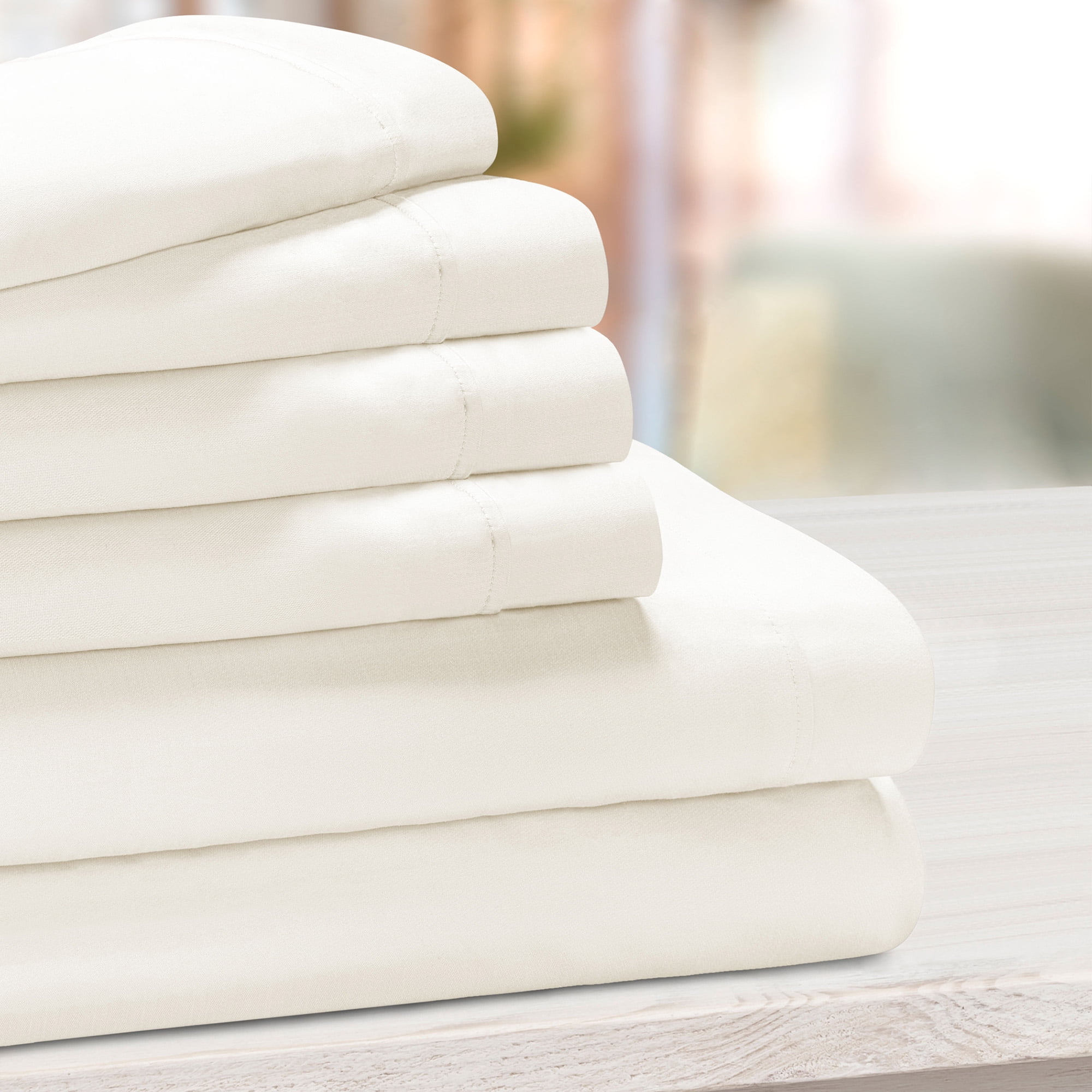 BNM Deep Pocket Cotton Blend Bed Sheet Set, Full, Ivory - Walmart.com