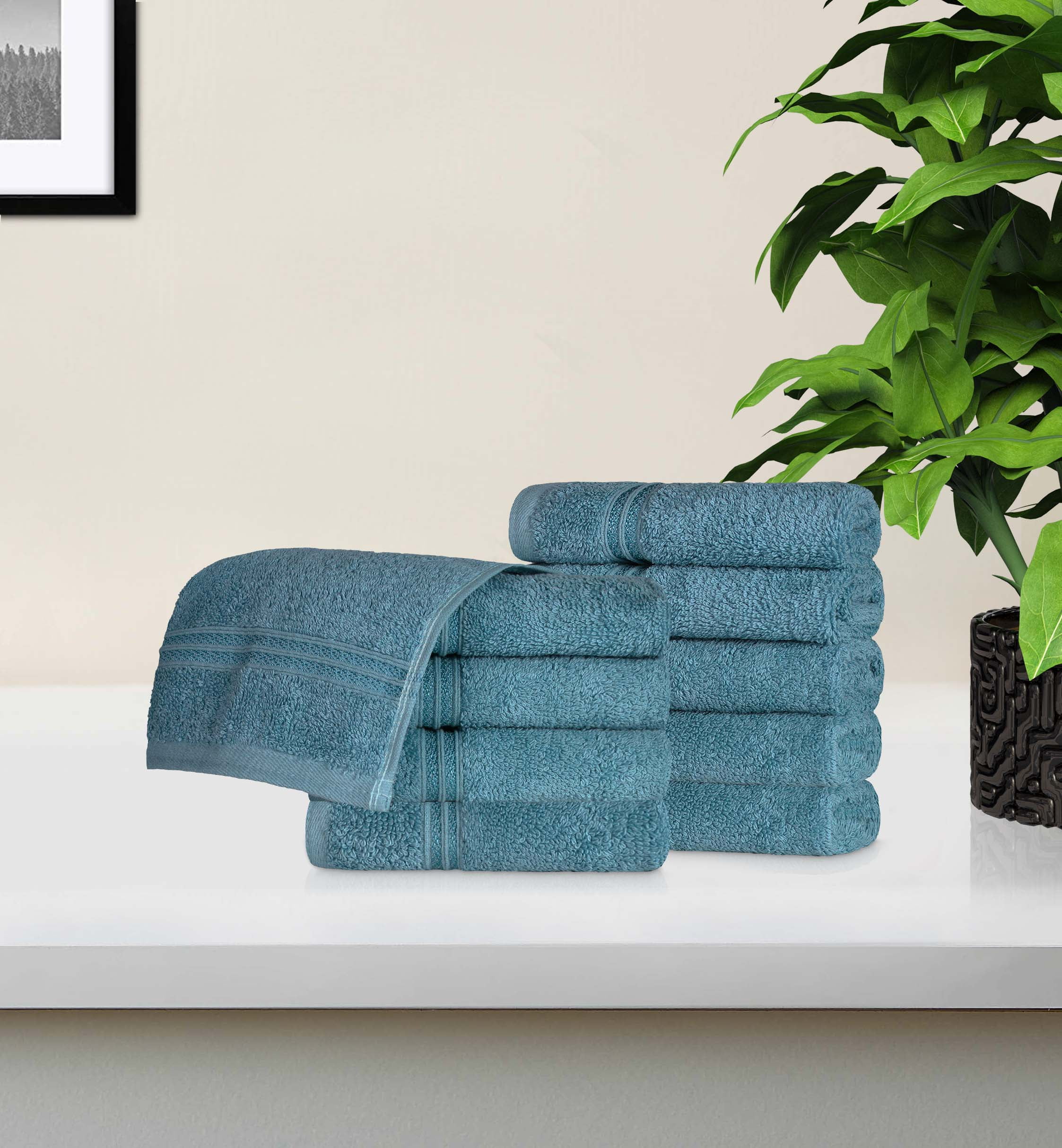 BNM Egyptian Cotton Luxury 10 Piece Washcloth Set, Sapphire - Walmart.com