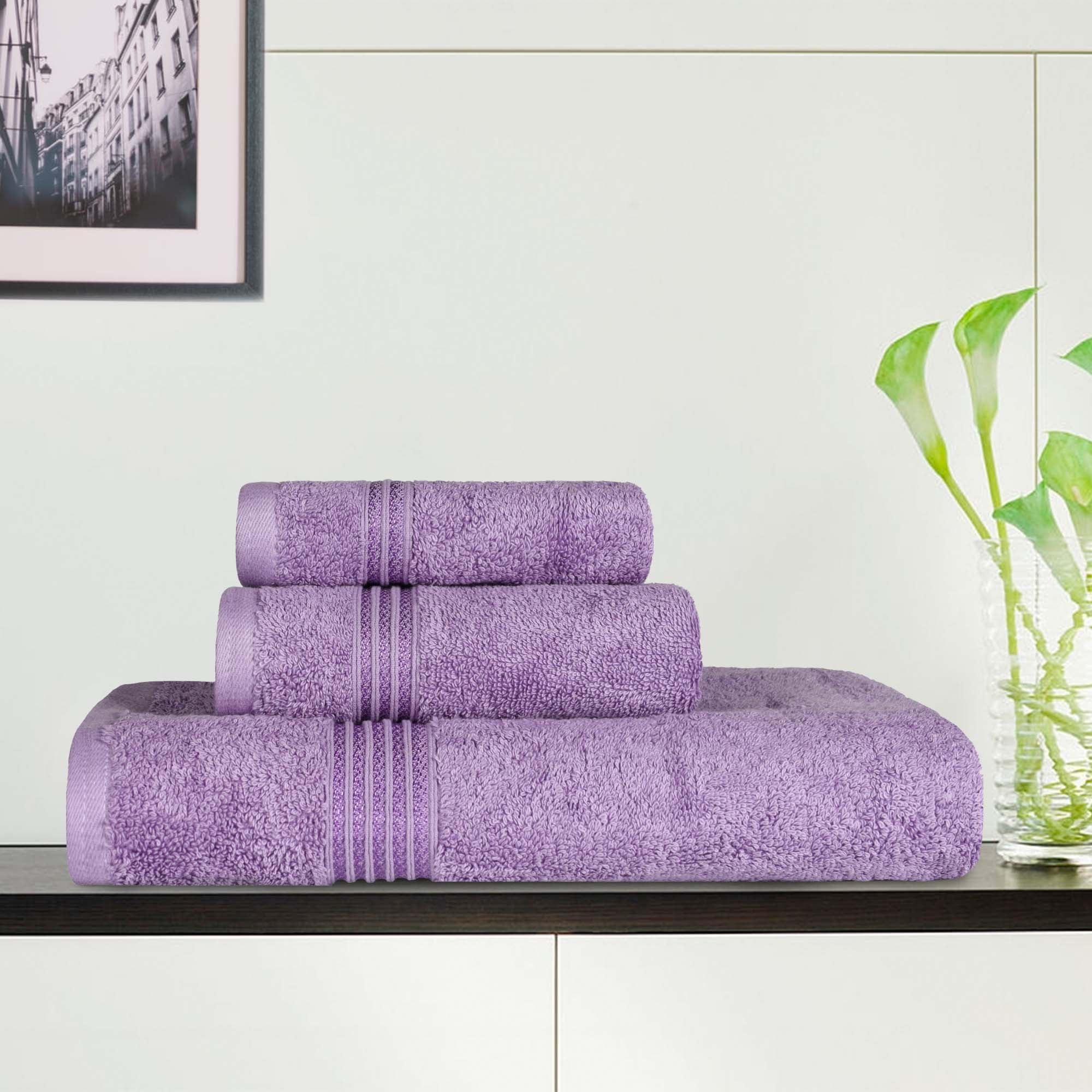 BNM Egyptian Cotton Luxury 3 Piece Towel Set, Royal Purple - Walmart.com