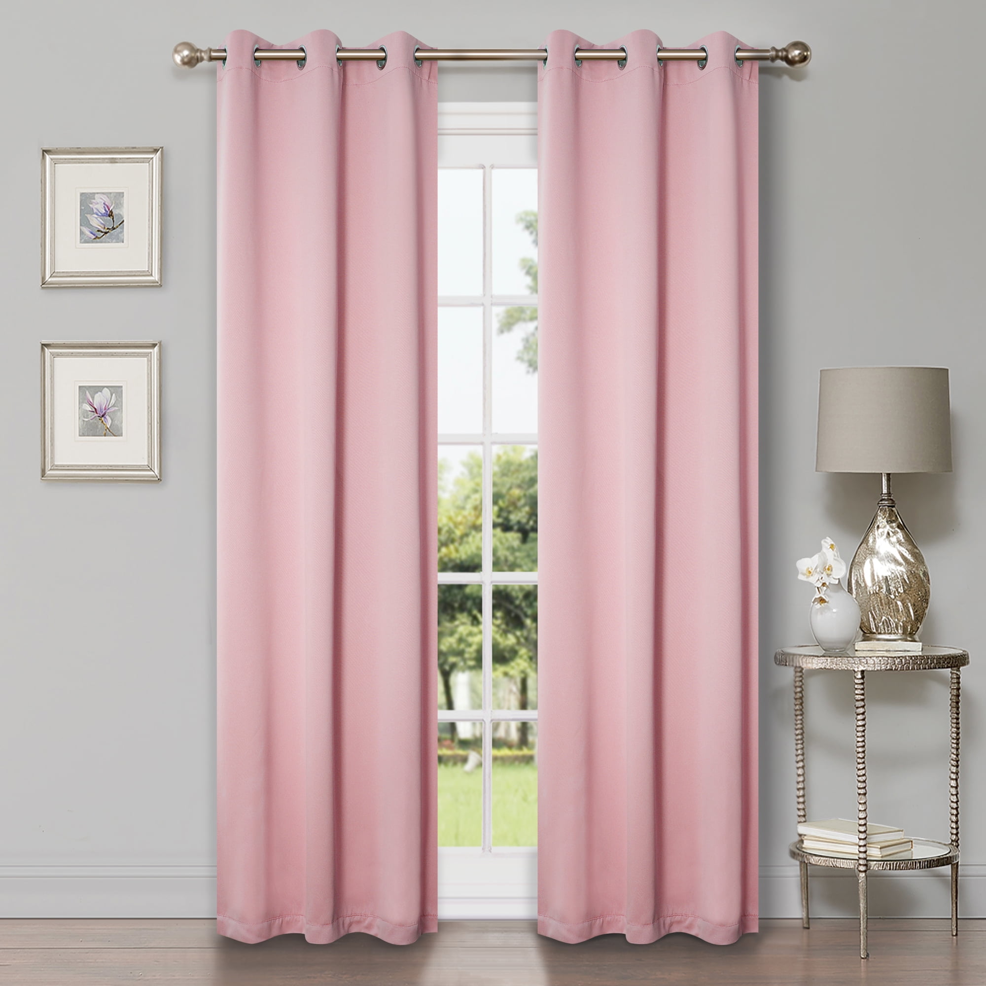 Bkue Nile Mills Modern, Classic Solid Semi Blackout Curtains, Set of 2 ...