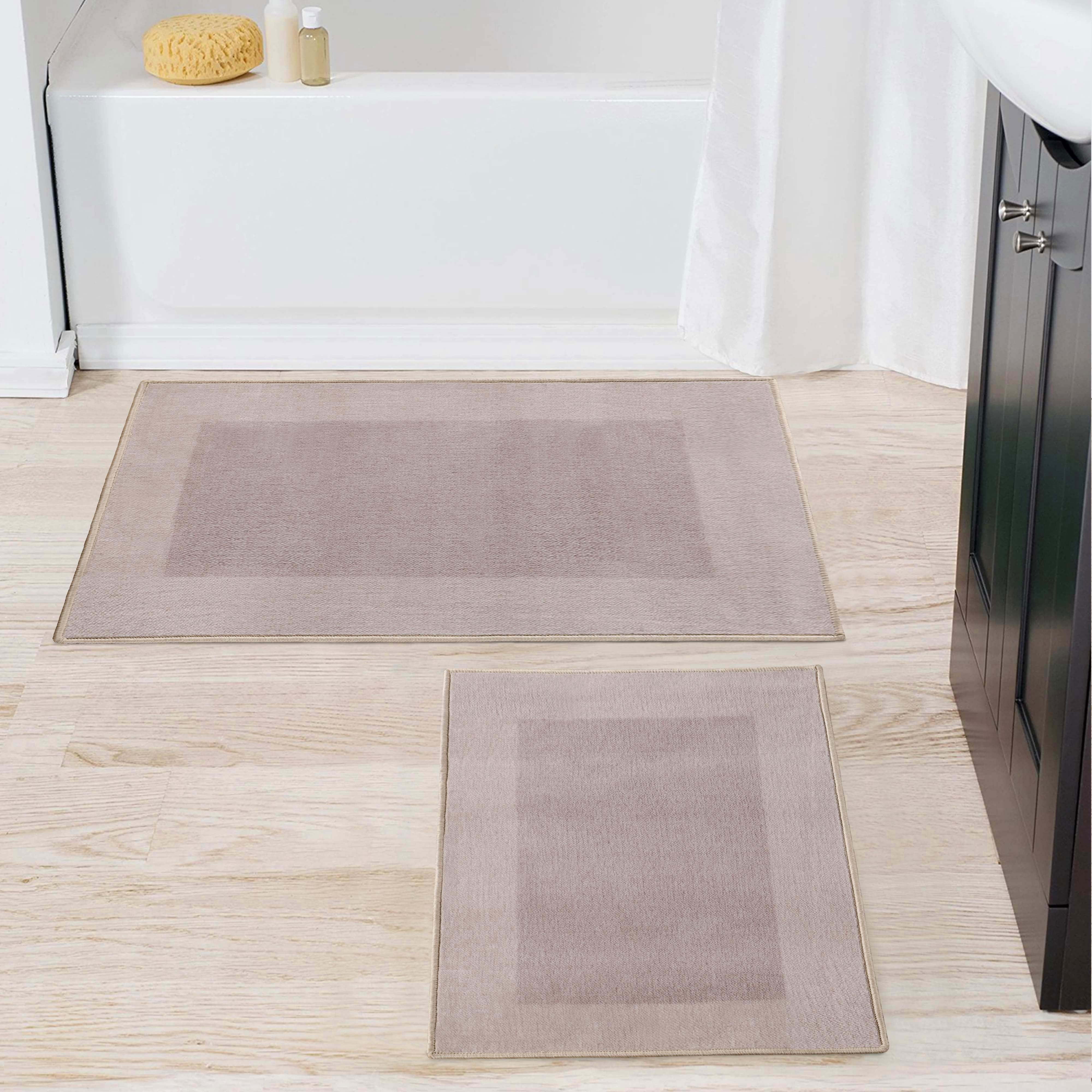 BNM Solid Plush Washable 2 Piece Bath Rug Set, Tan - Walmart.com