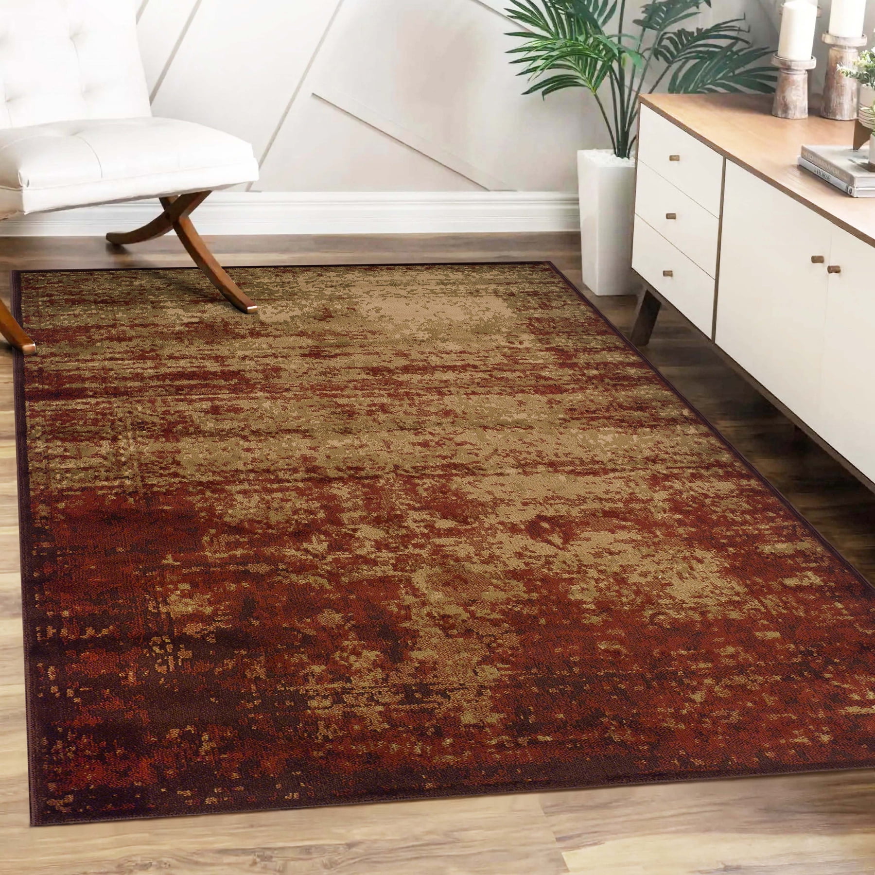 BNM Vintage Acid Wash Modern Ombre Gradient Indoor Runner or Area Rug ...