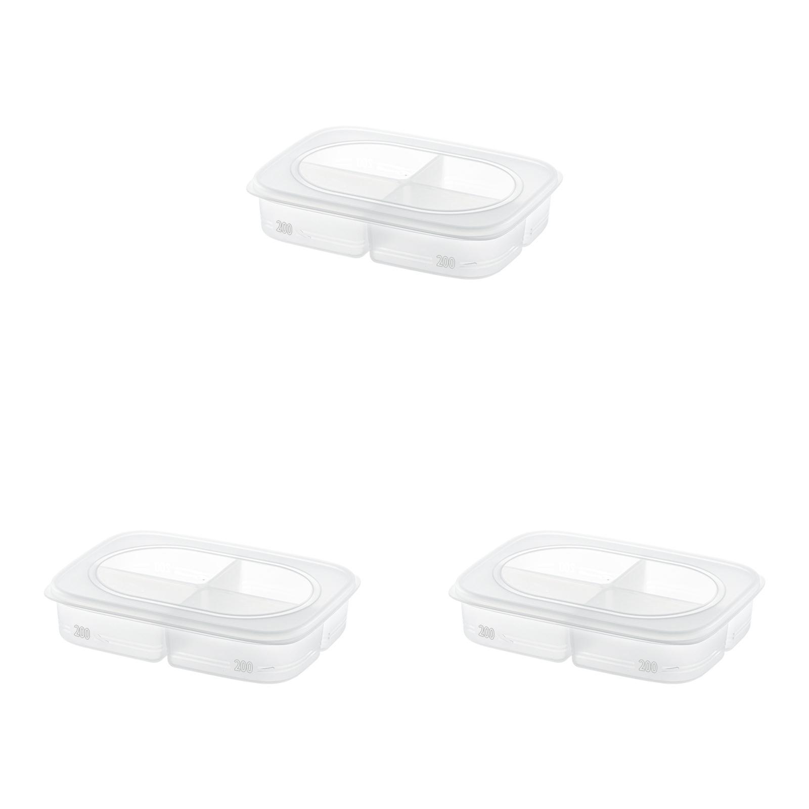BNNG 1/2/3PCS Bento Snack Boxes Divided Veggie Tray with Lid Reusable 4 ...