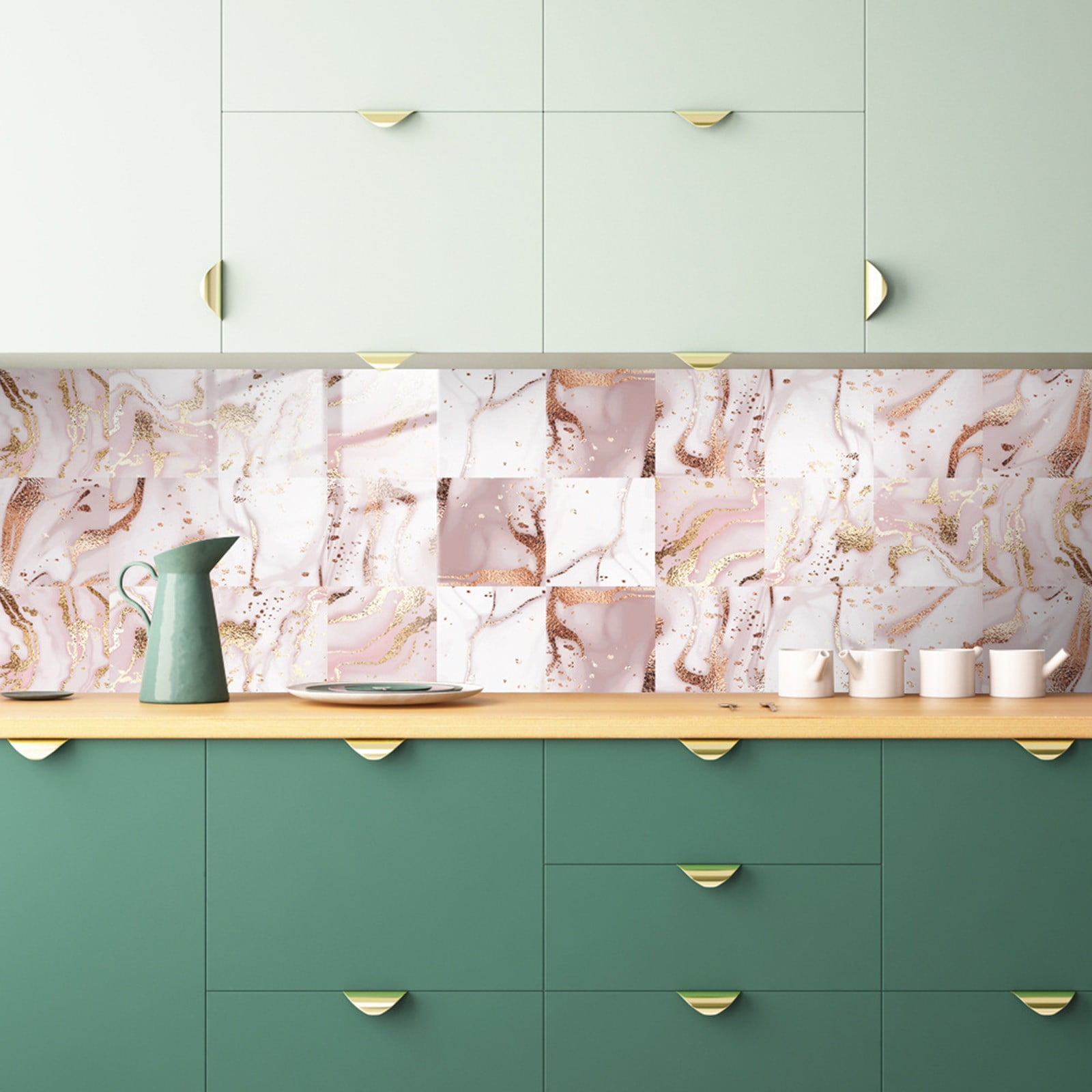 BNNG 10pc Self-Adhesive Wall Tile Decals, Peel and Stick Tile Stickers ...