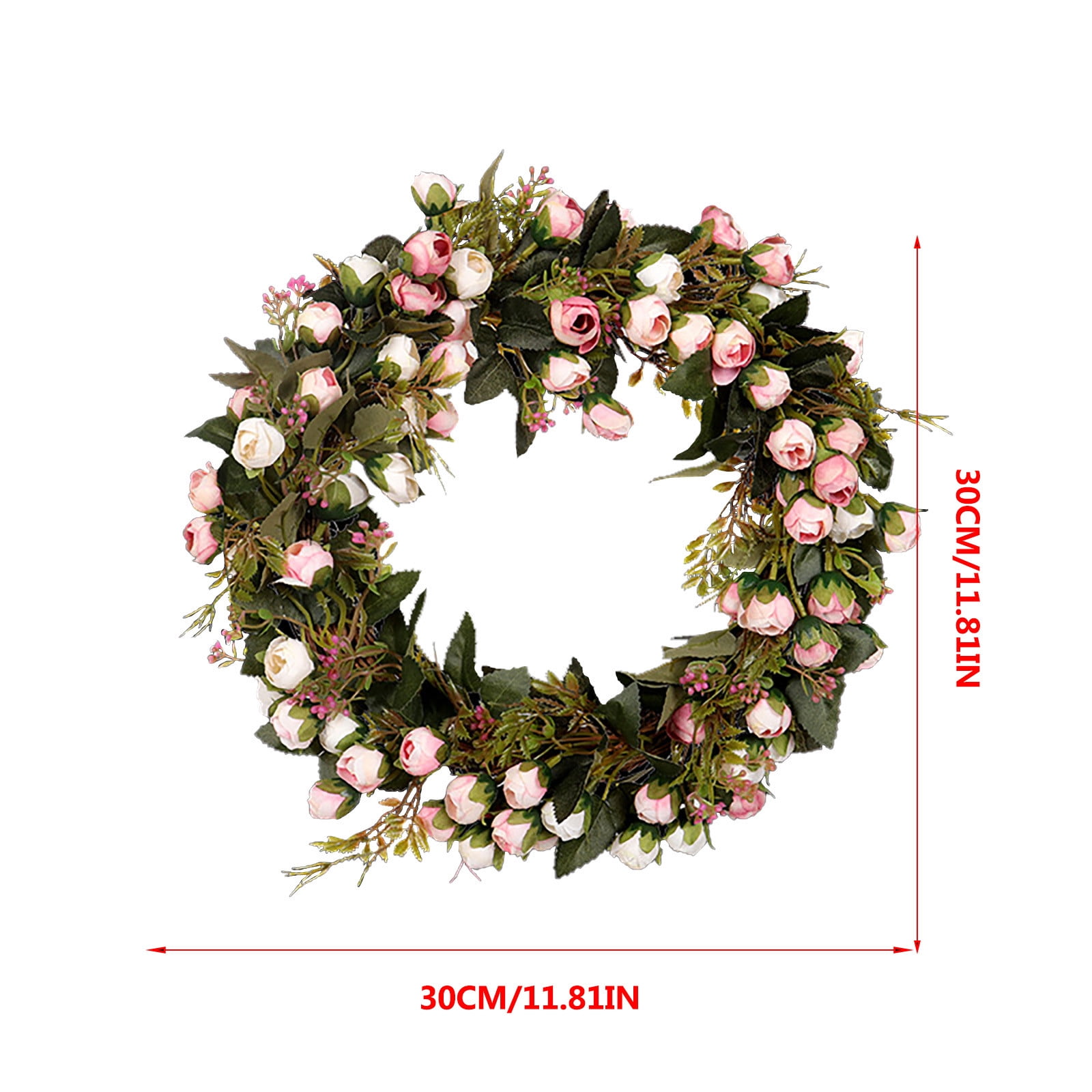 BNNG 11.8 Inch Wreath - Artificial Spring Wreaths for Front Door ...